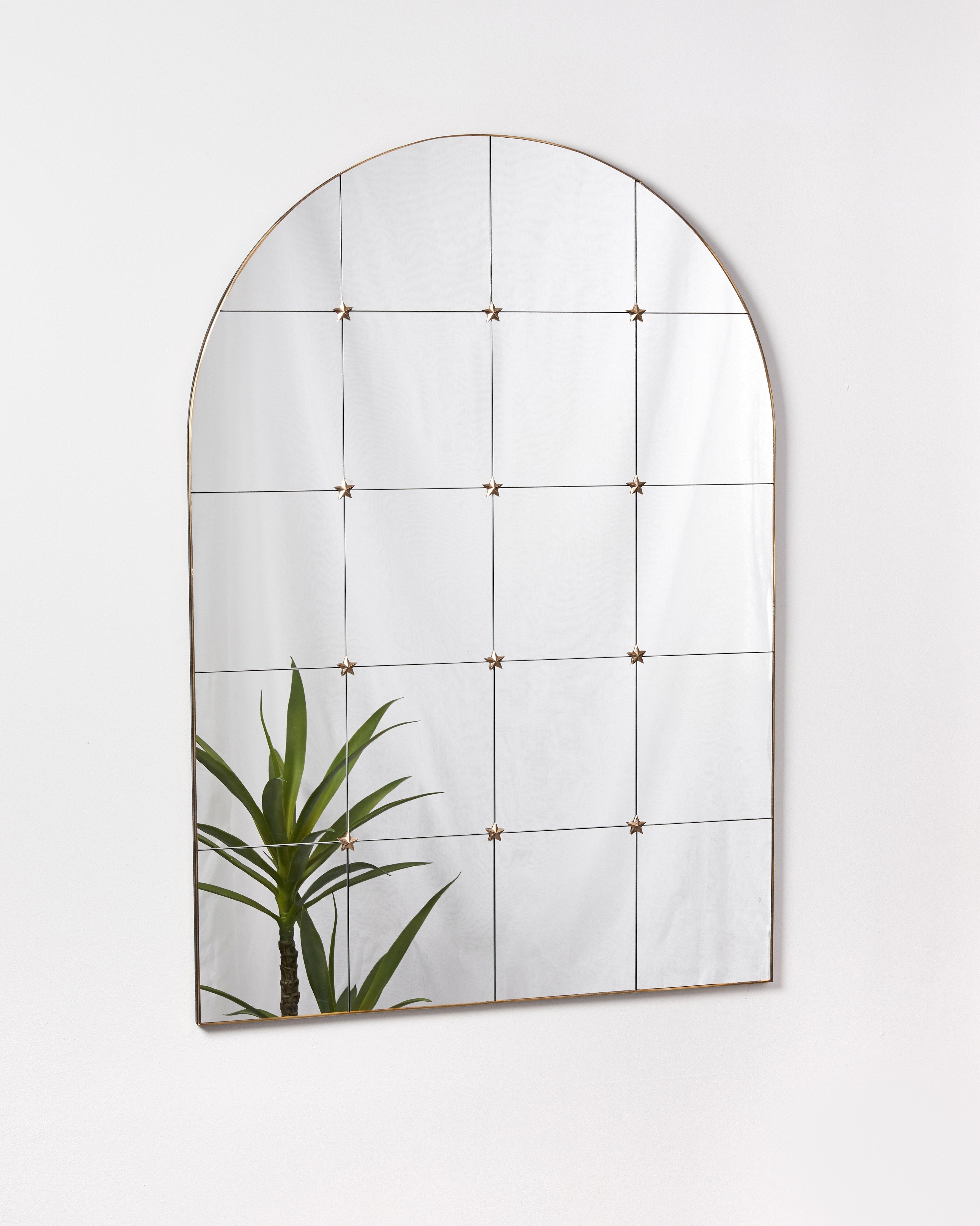 window pane mirror gold