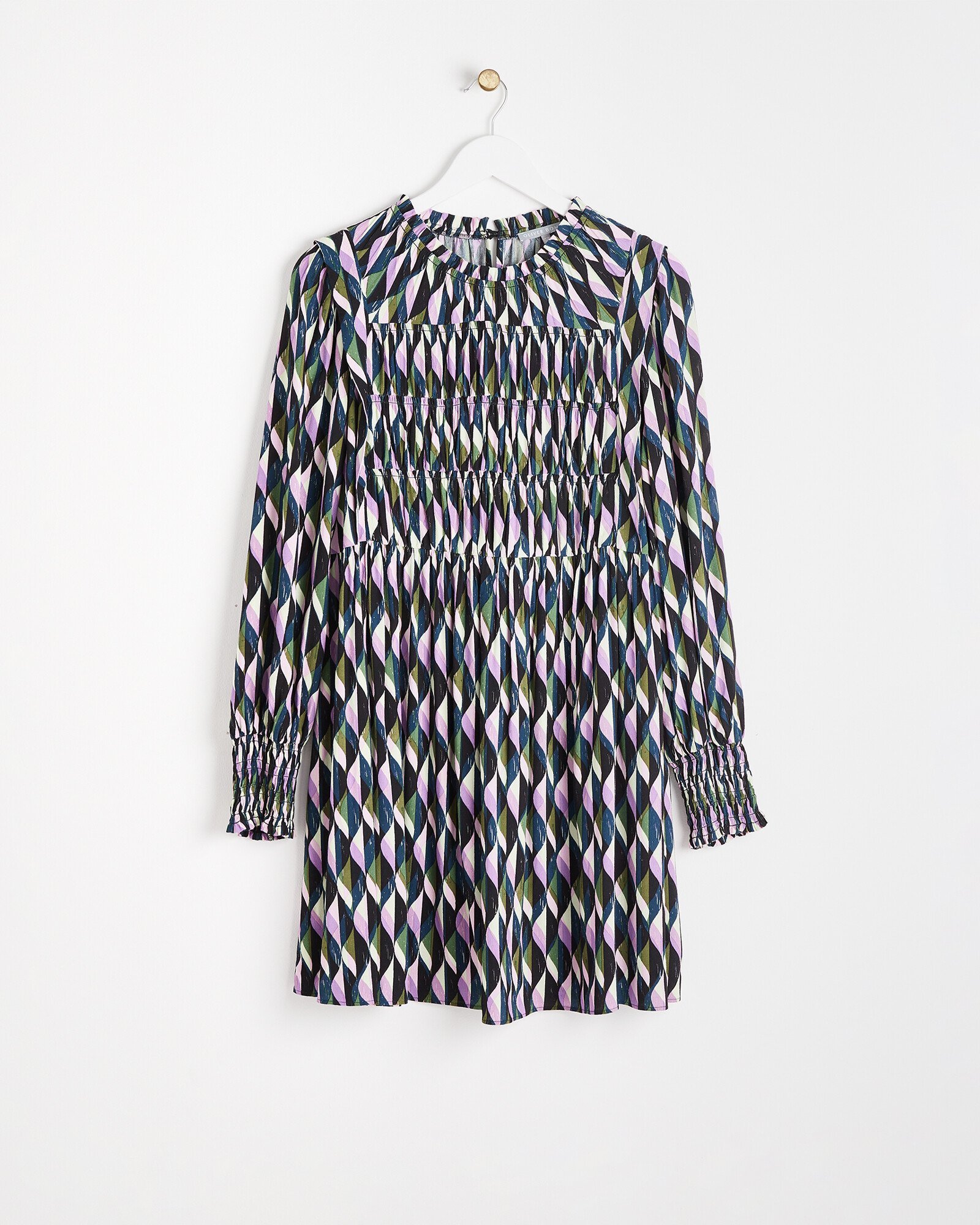 geometric pattern mini dress