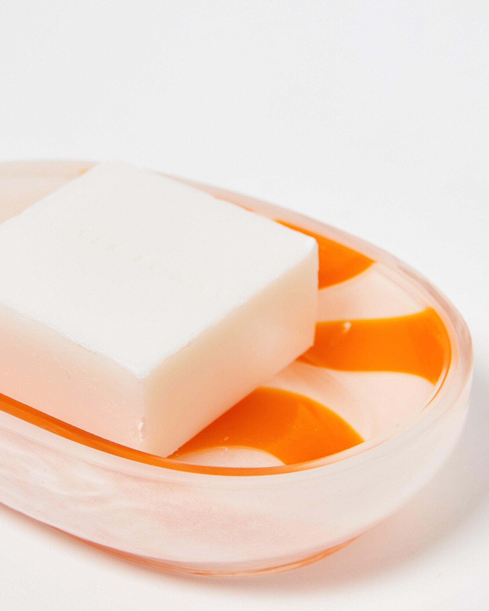 orange soap dish