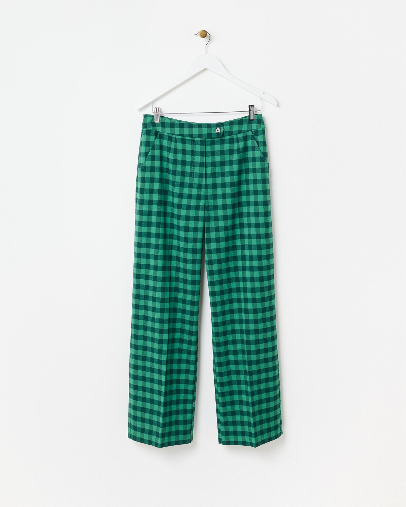 green pattern trousers