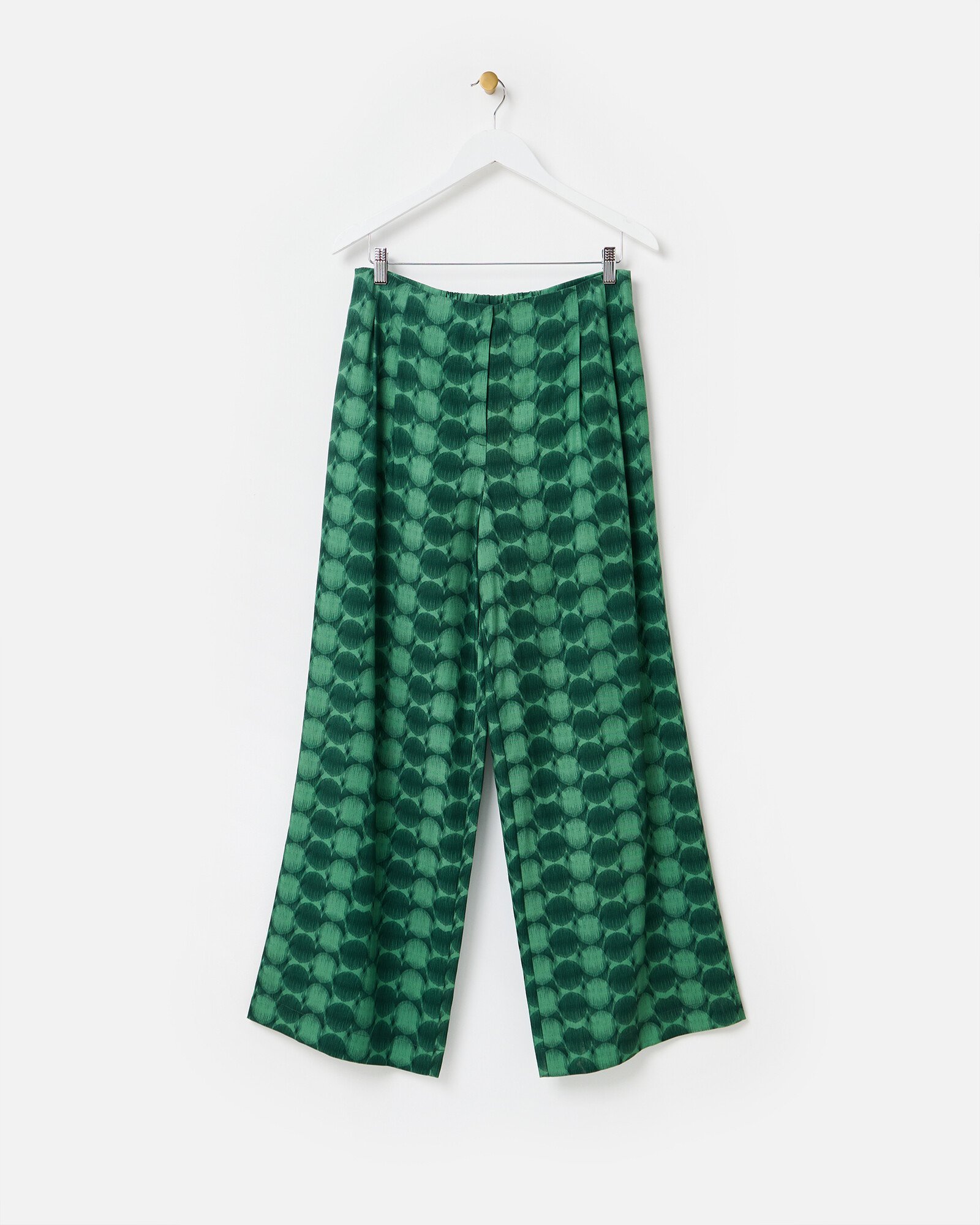 green pattern trousers