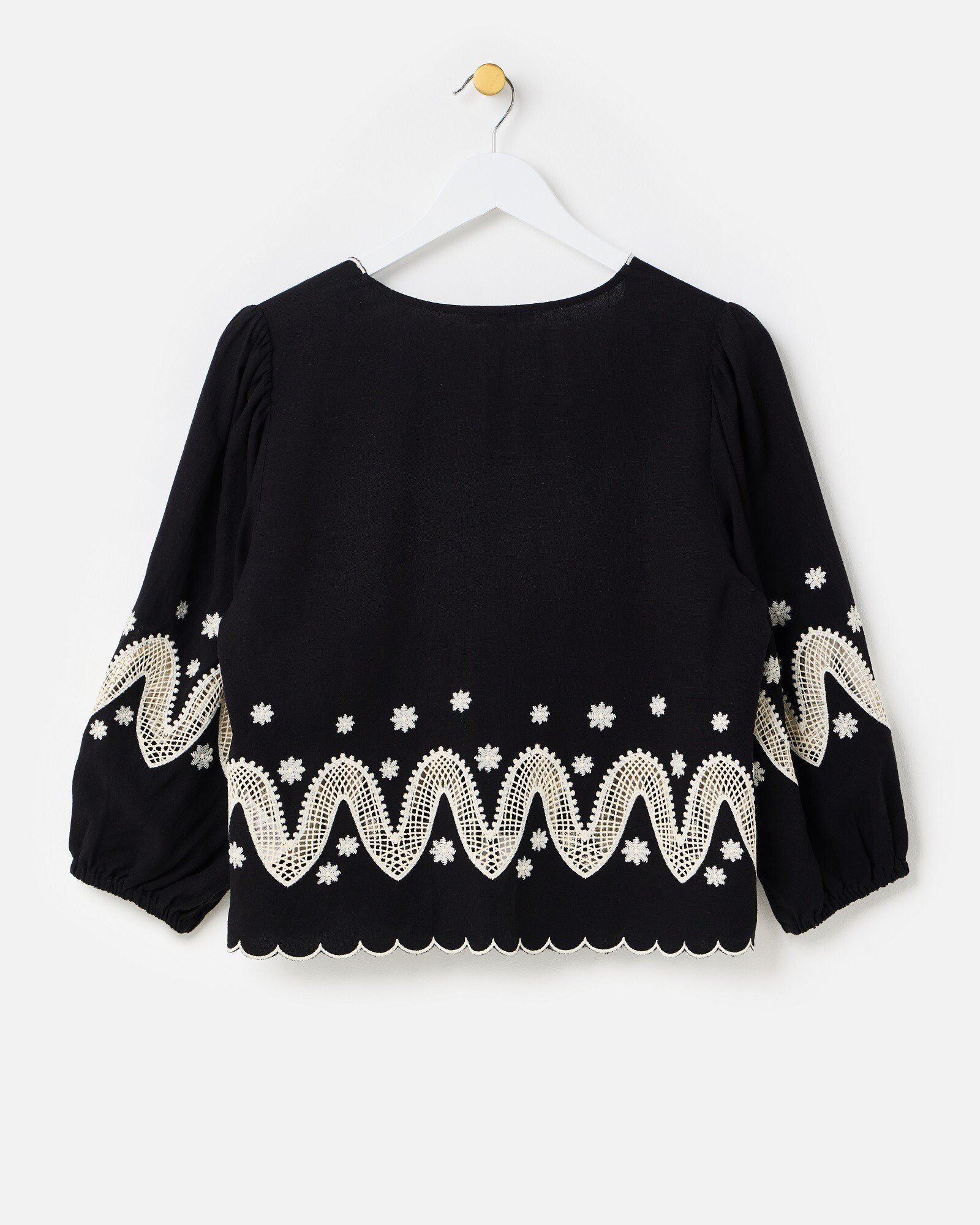 black cutwork blouse