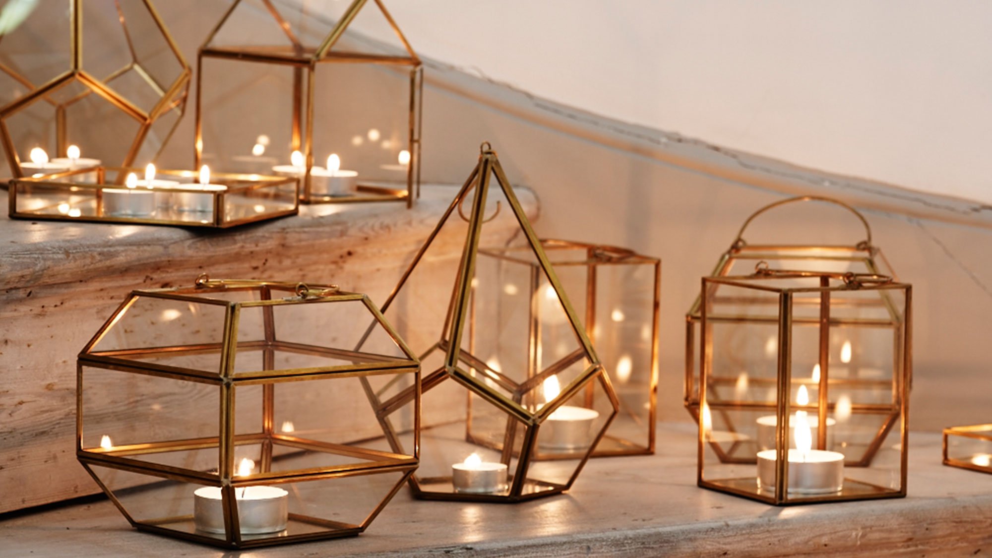 Hanging Gold & Glass Terrarium | Oliver Bonas