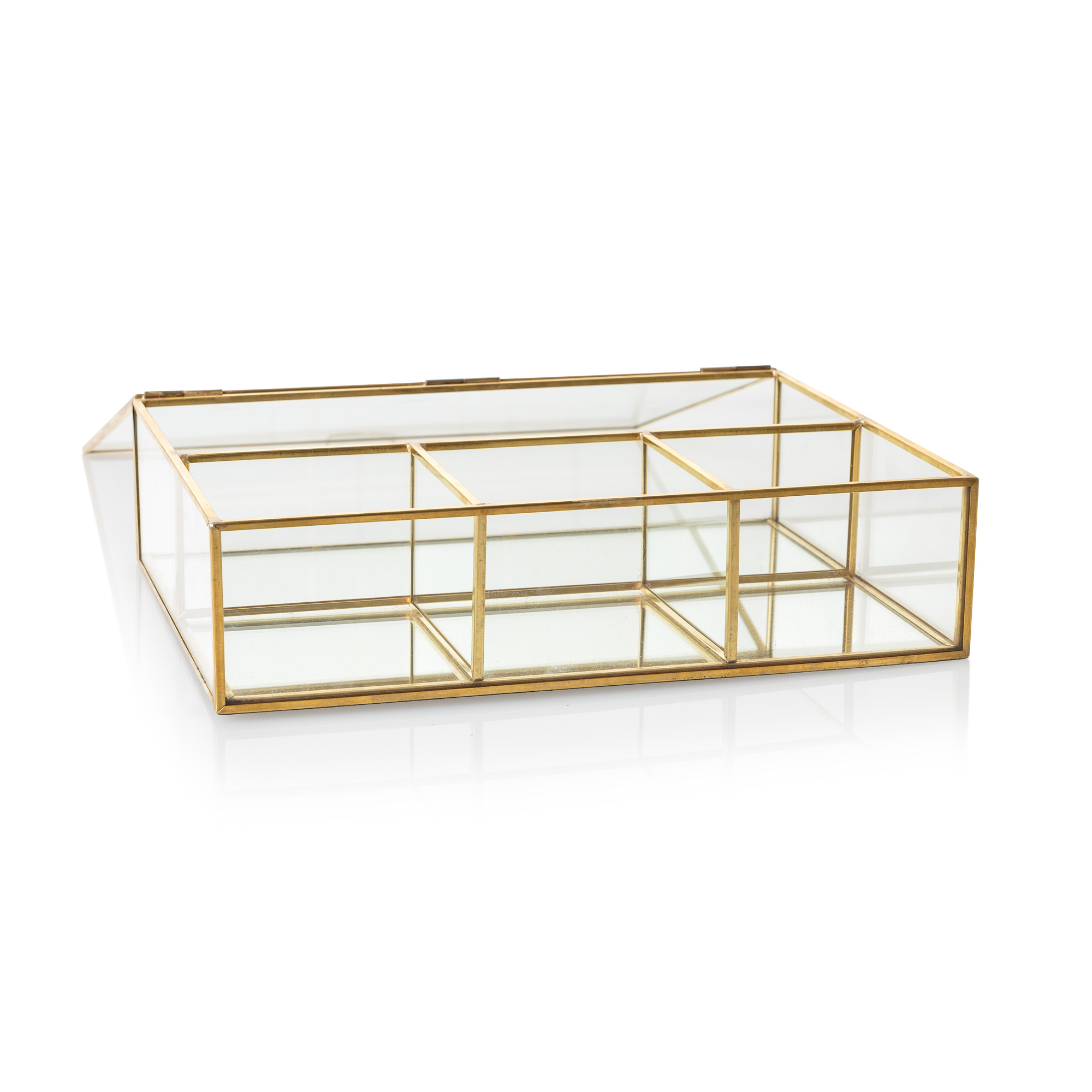 Gold & Glass Mirrored Jewellery Box | Oliver Bonas