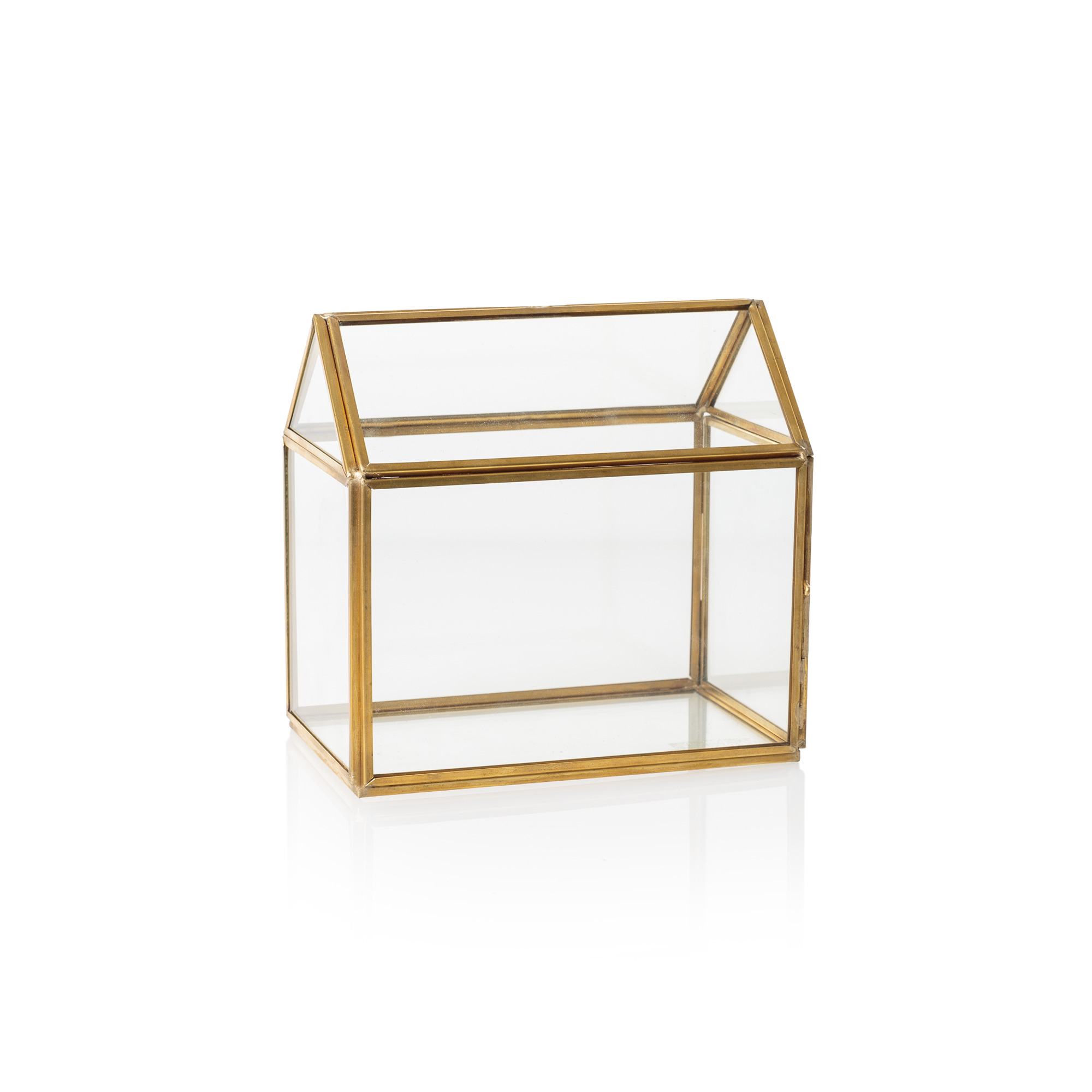 Gold & Glass Mini Glass House Terrarium | Oliver Bonas