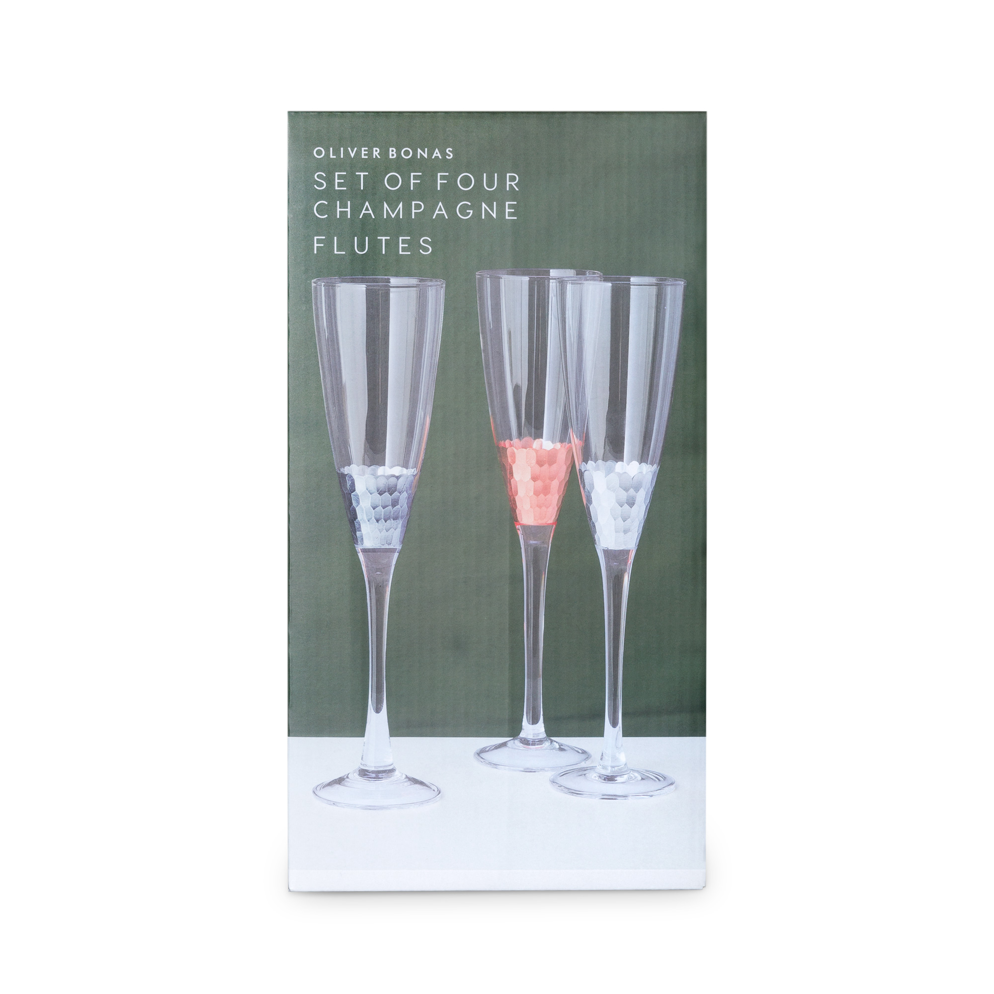 Mixed Metallic Set of Four Champagne Glasses | Oliver Bonas