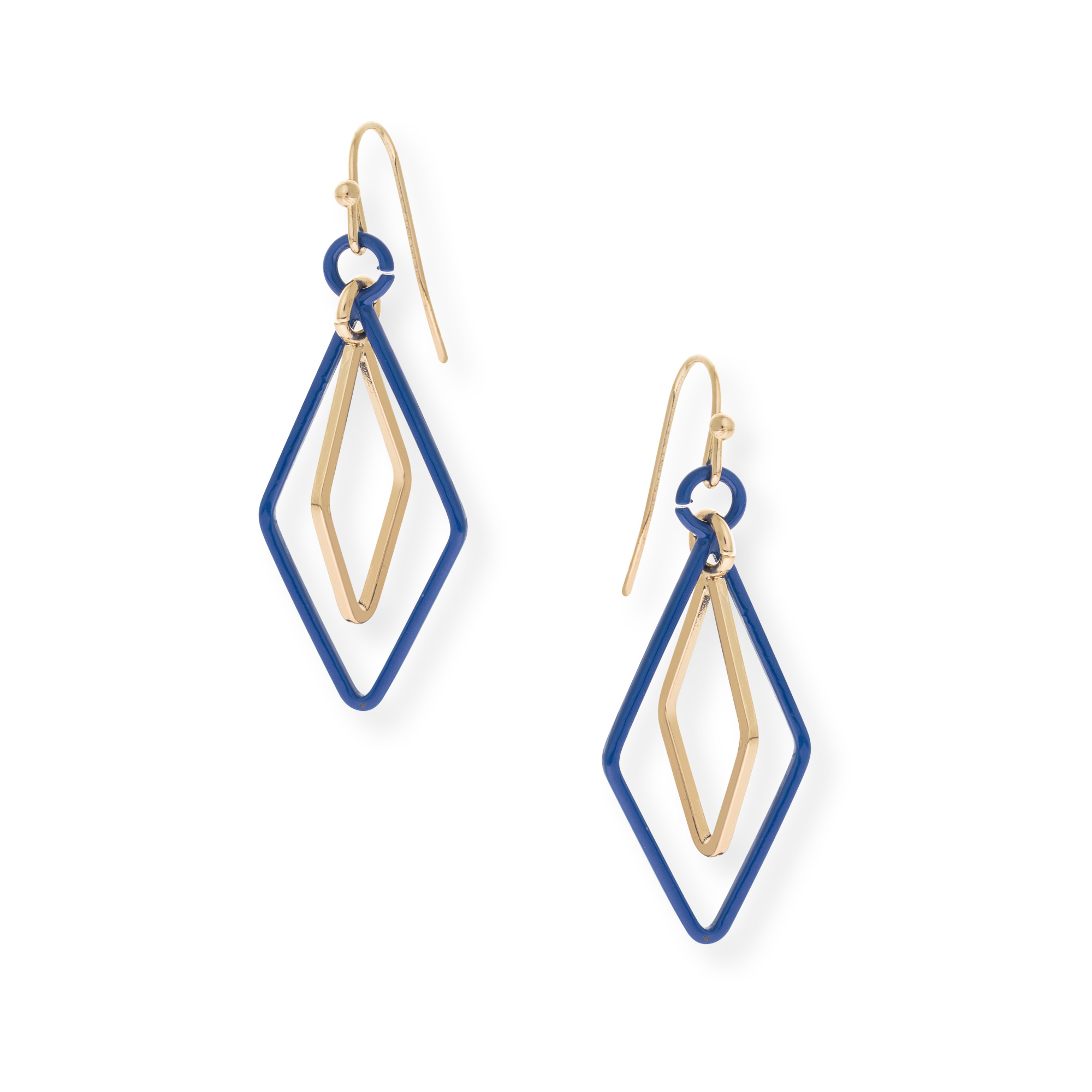 Nuka Double Diamond Drop Earrings | Oliver Bonas