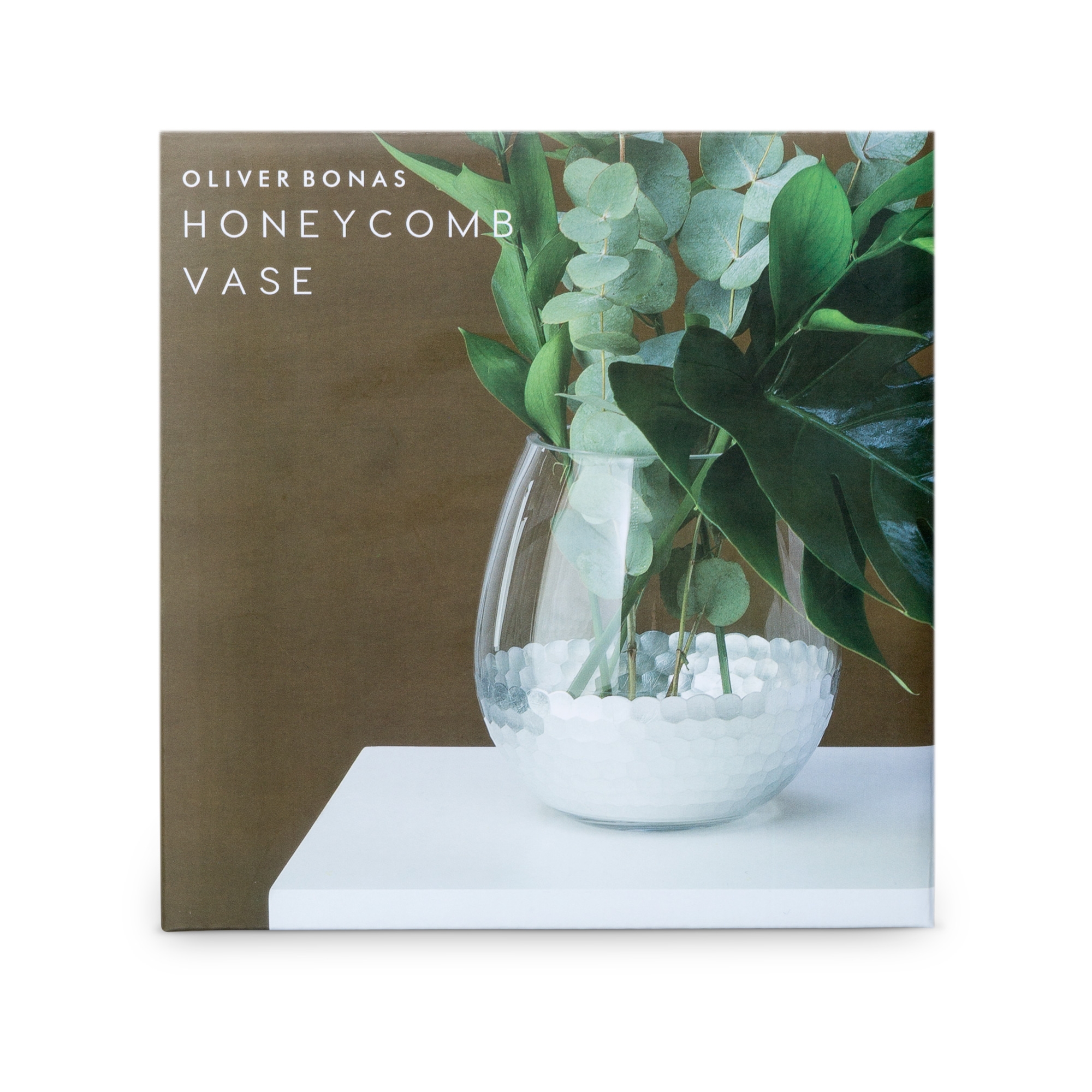 Small Silver Honeycomb Round Vase | Oliver Bonas