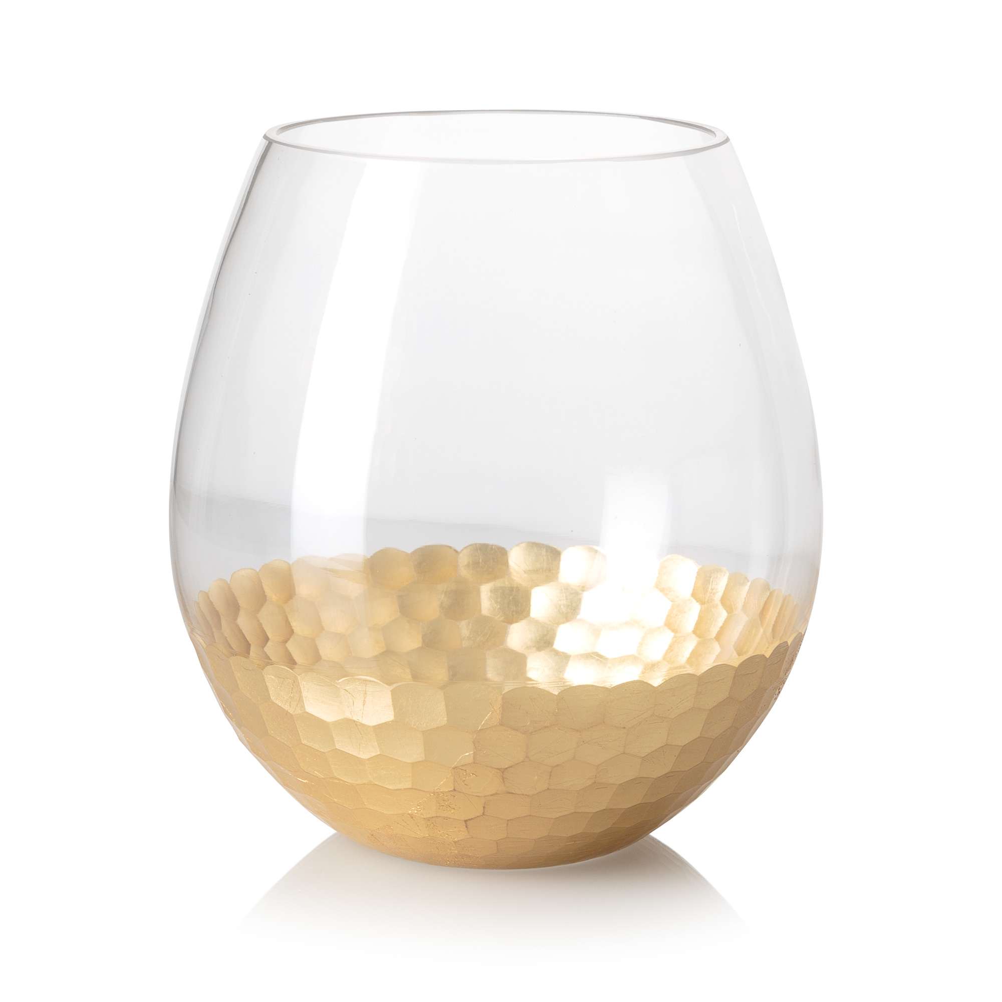 Small Silver Honeycomb Round Vase | Oliver Bonas