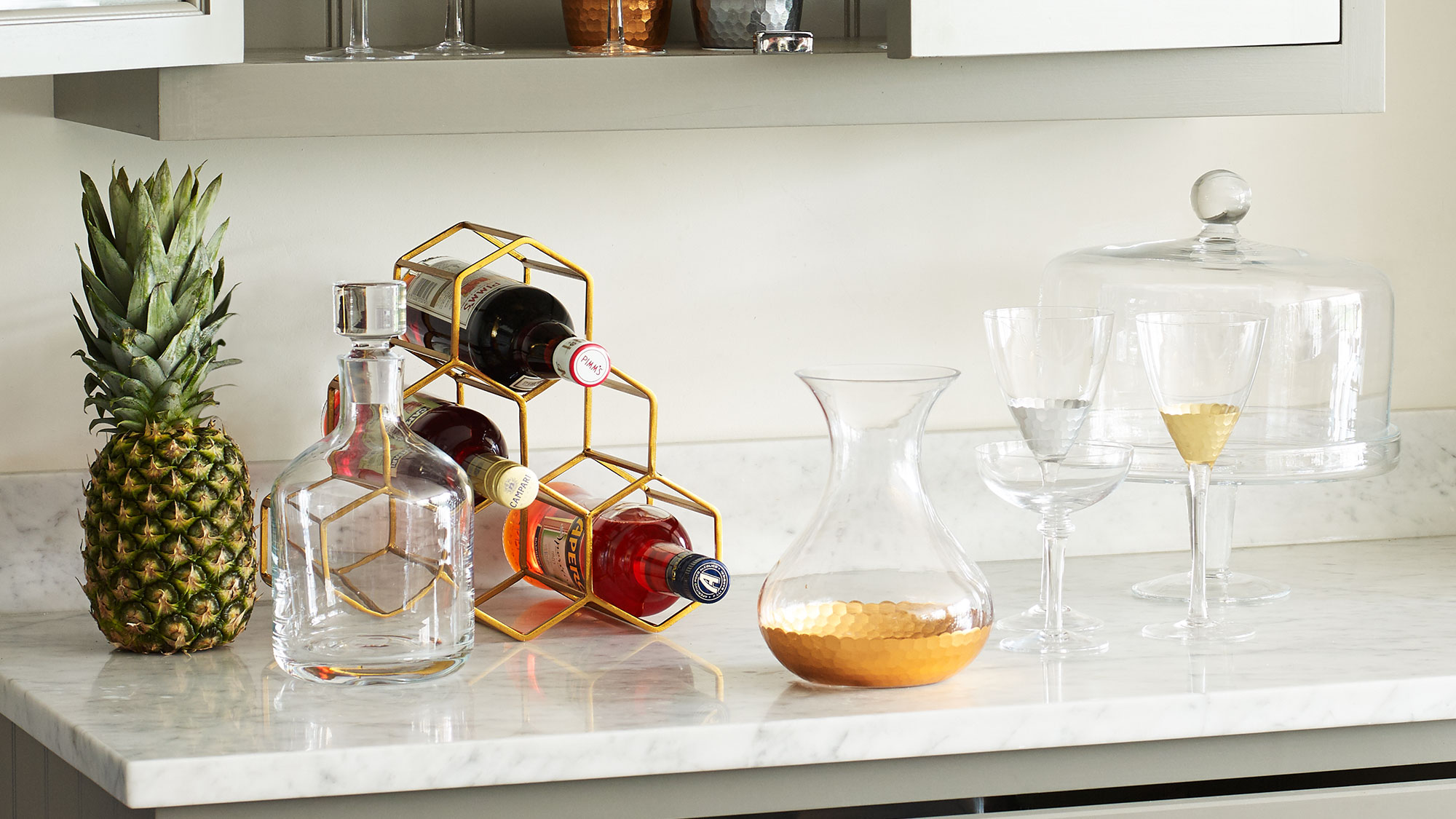 Gold Hexagon Wine Rack | Oliver Bonas