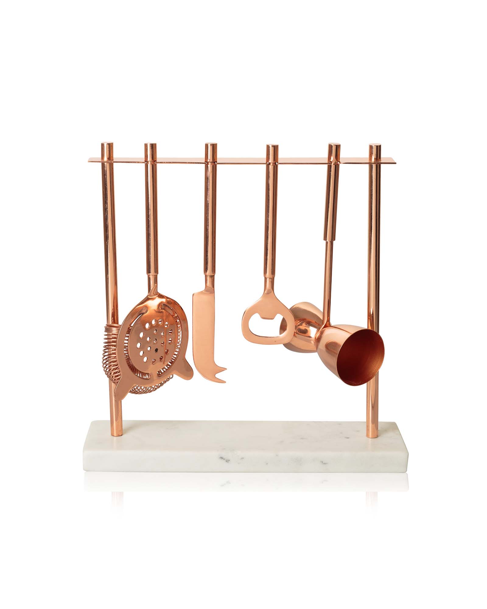 Marble & Copper Bar Tools Set | Oliver Bonas