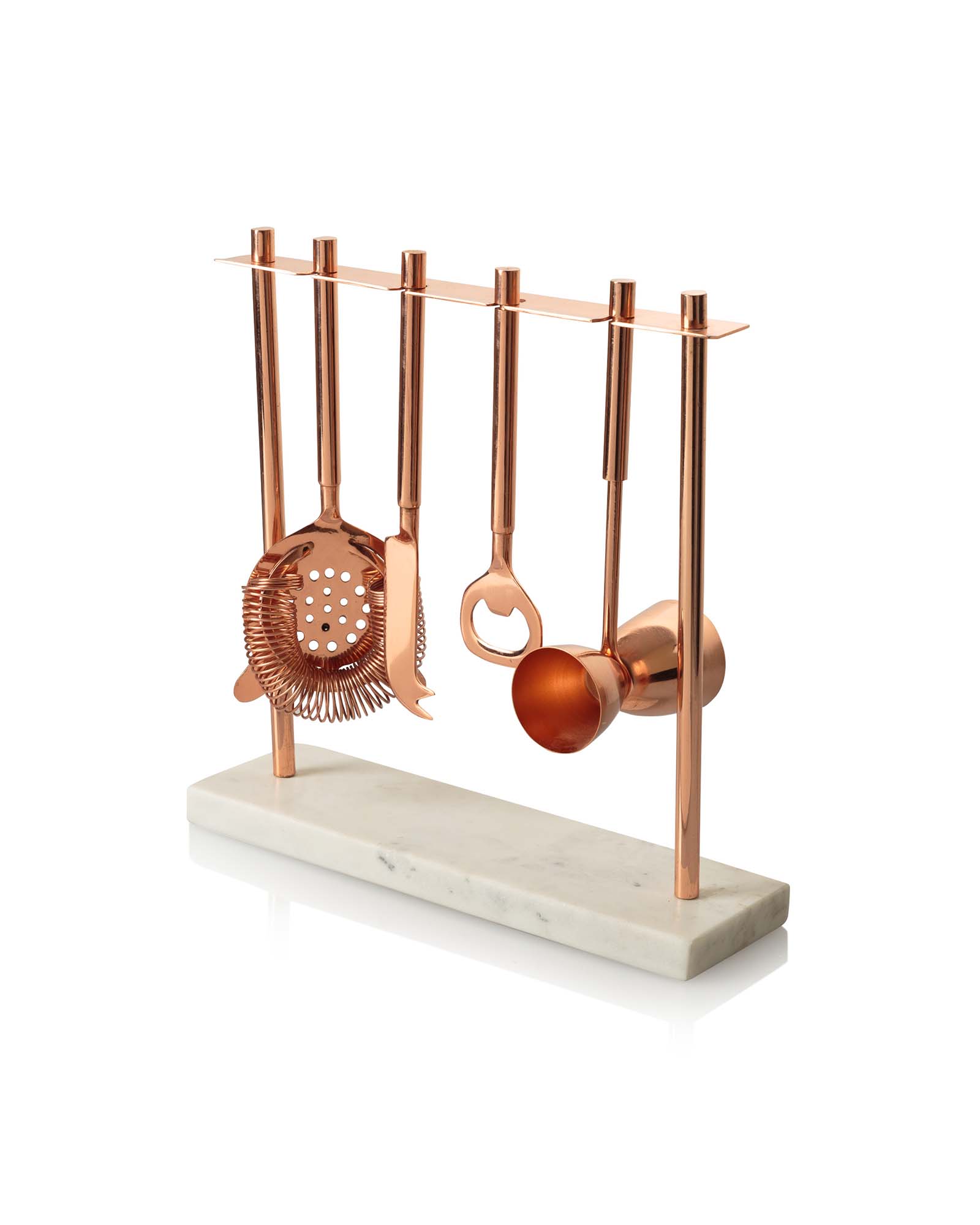 Marble & Copper Bar Tools Set | Oliver Bonas