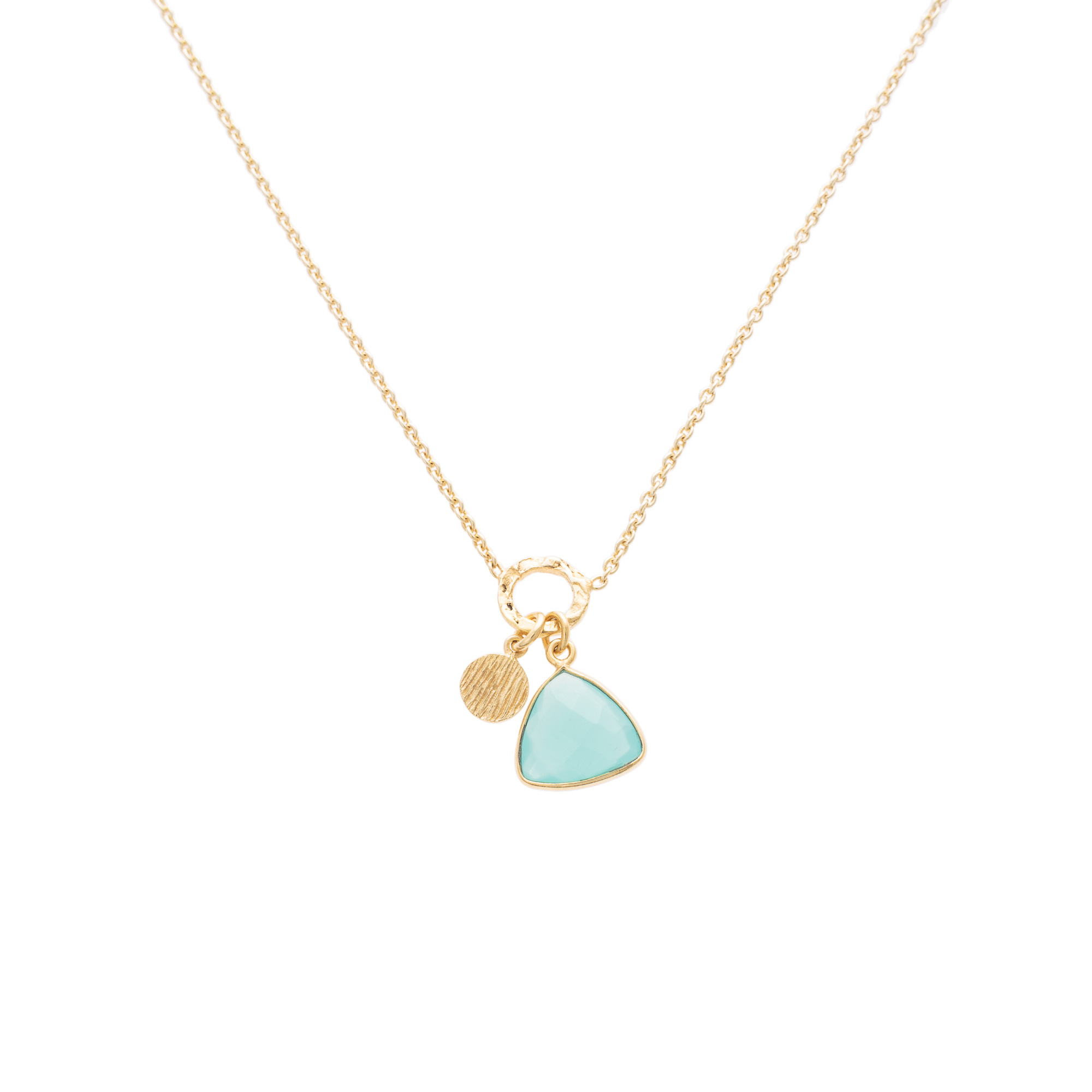 Estepa Triangular Moonstone Gold Plated Pendant Necklace | Oliver Bonas