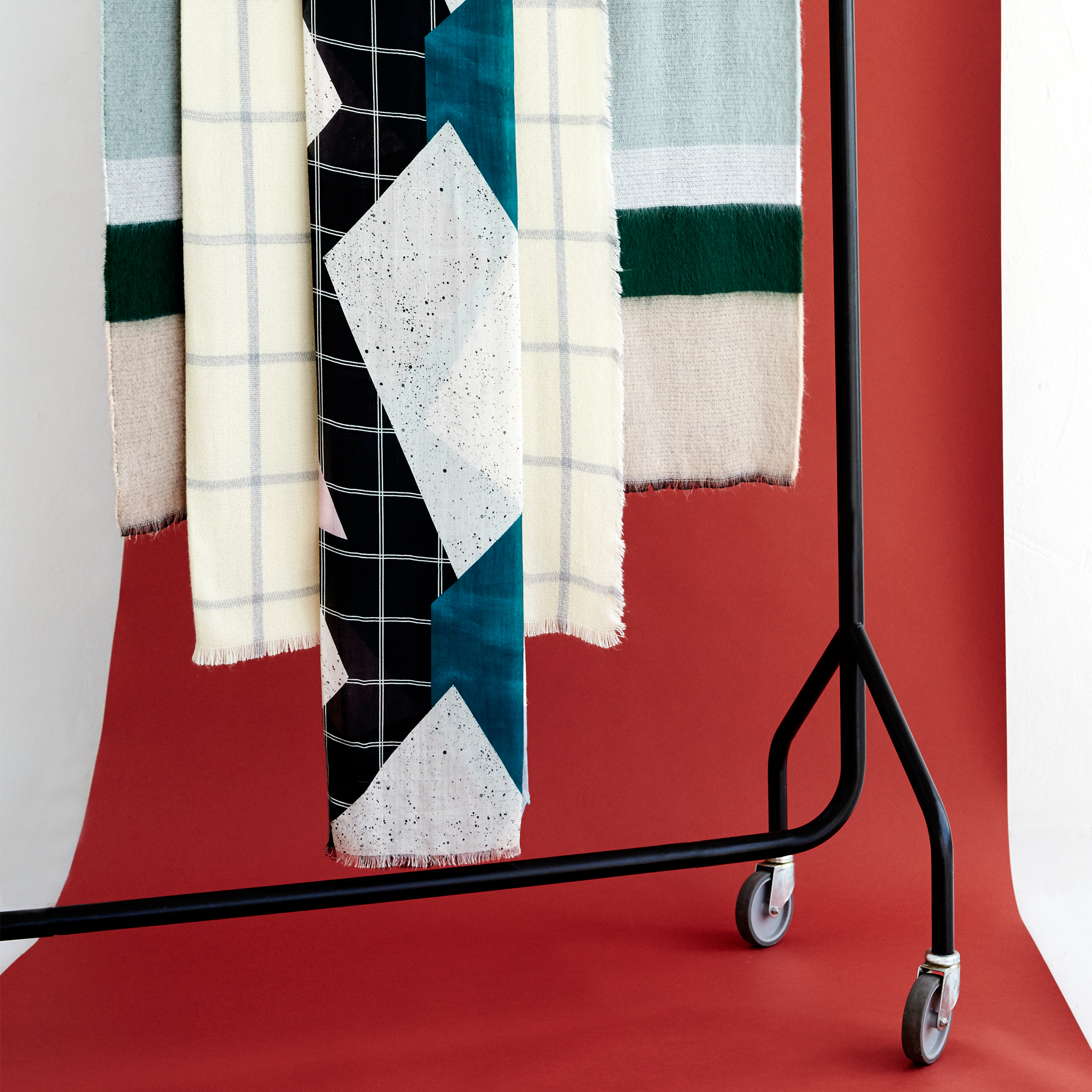 Cream Grid Scarf | Oliver Bonas