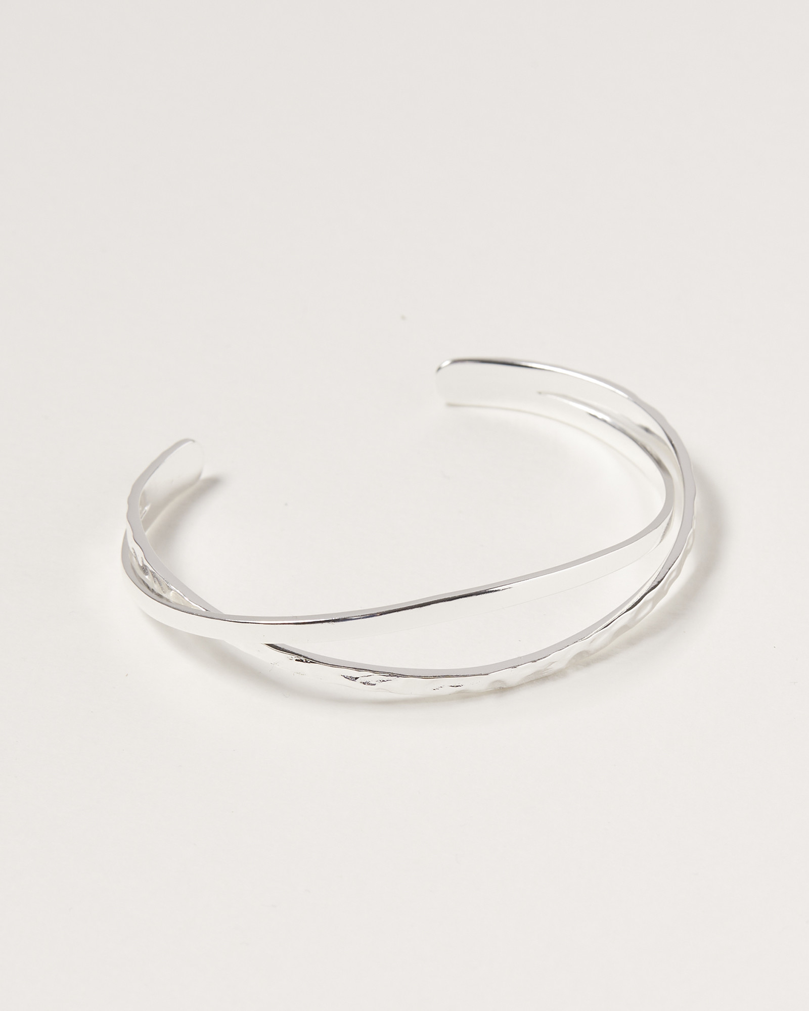 Vinita Twisted Silver Plated Cuff Bangle | Oliver Bonas