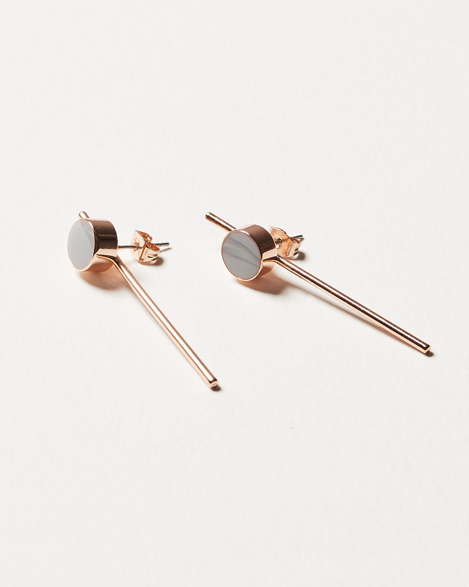 Mel Enamel Circle & Rod Drop Earrings | Oliver Bonas