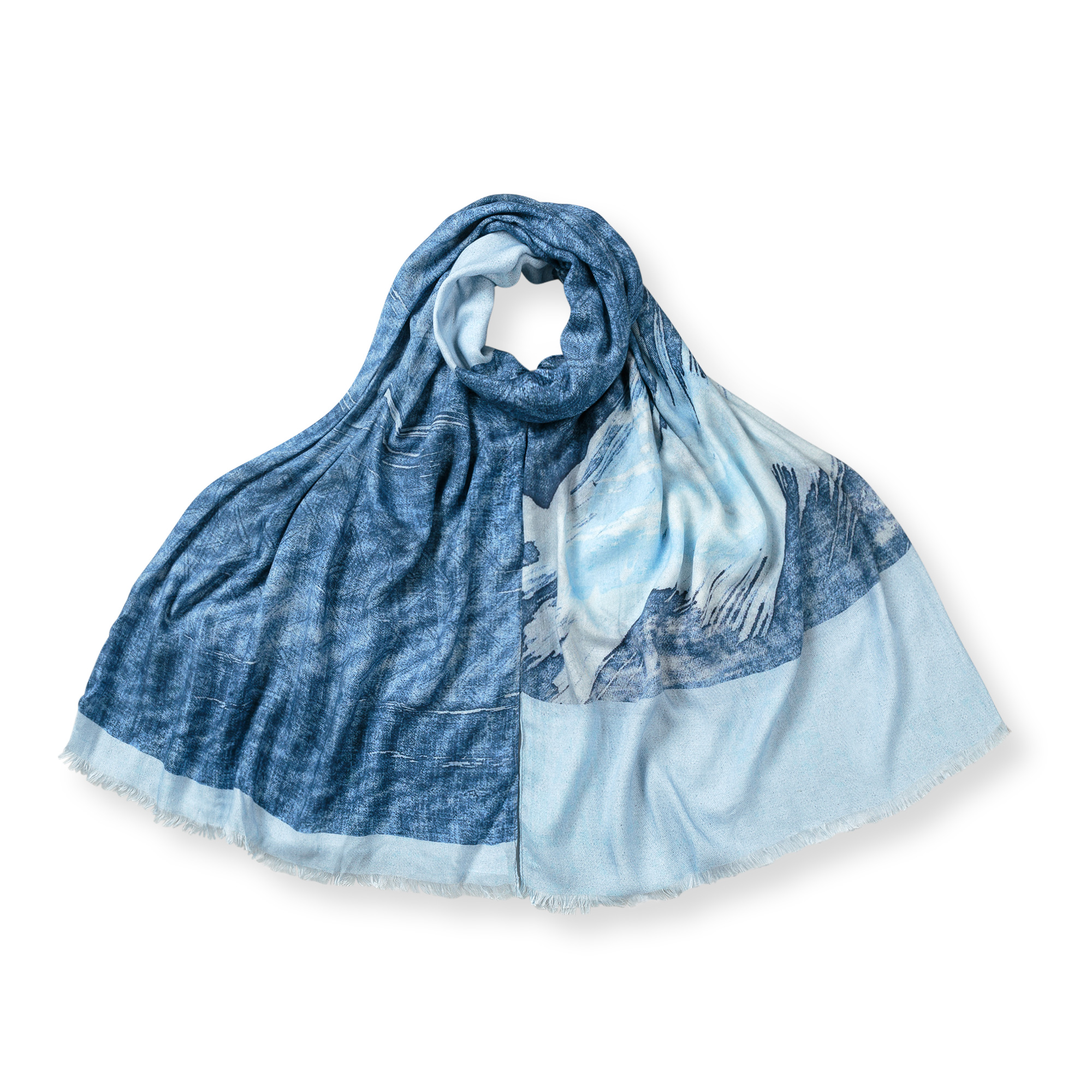 Cassie Denim Effect Scarf | Oliver Bonas