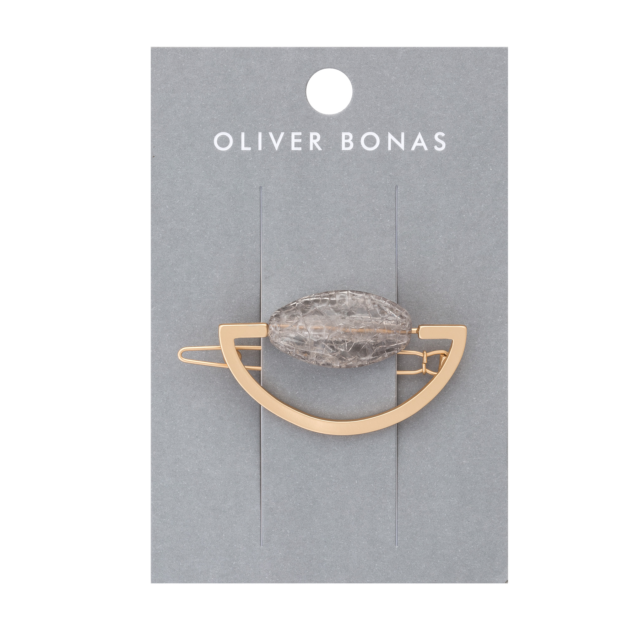 Clear Gem Semi Circle Hair Clip | Oliver Bonas US