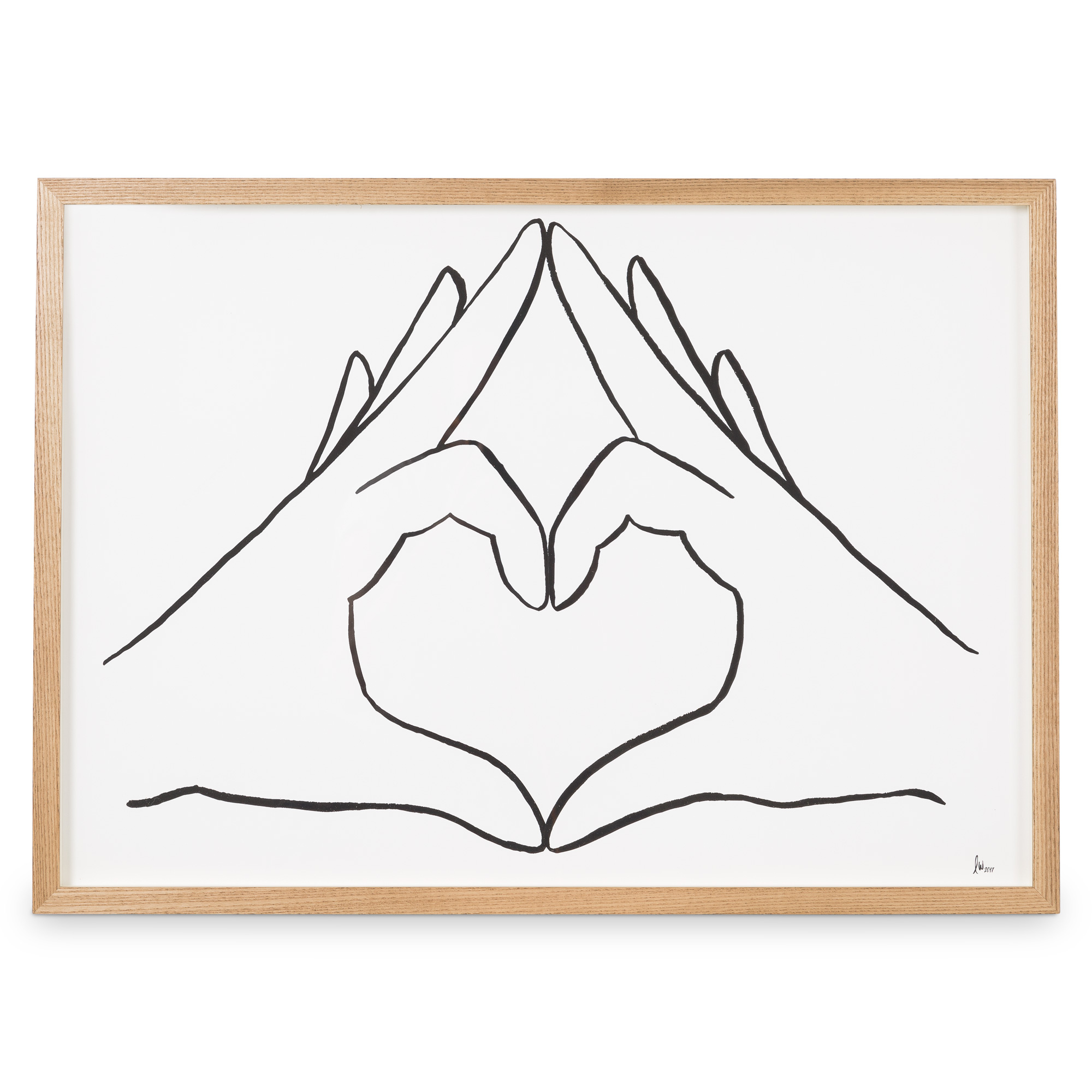 A2 Heart Hands Natural Ash Wall Art | Oliver Bonas