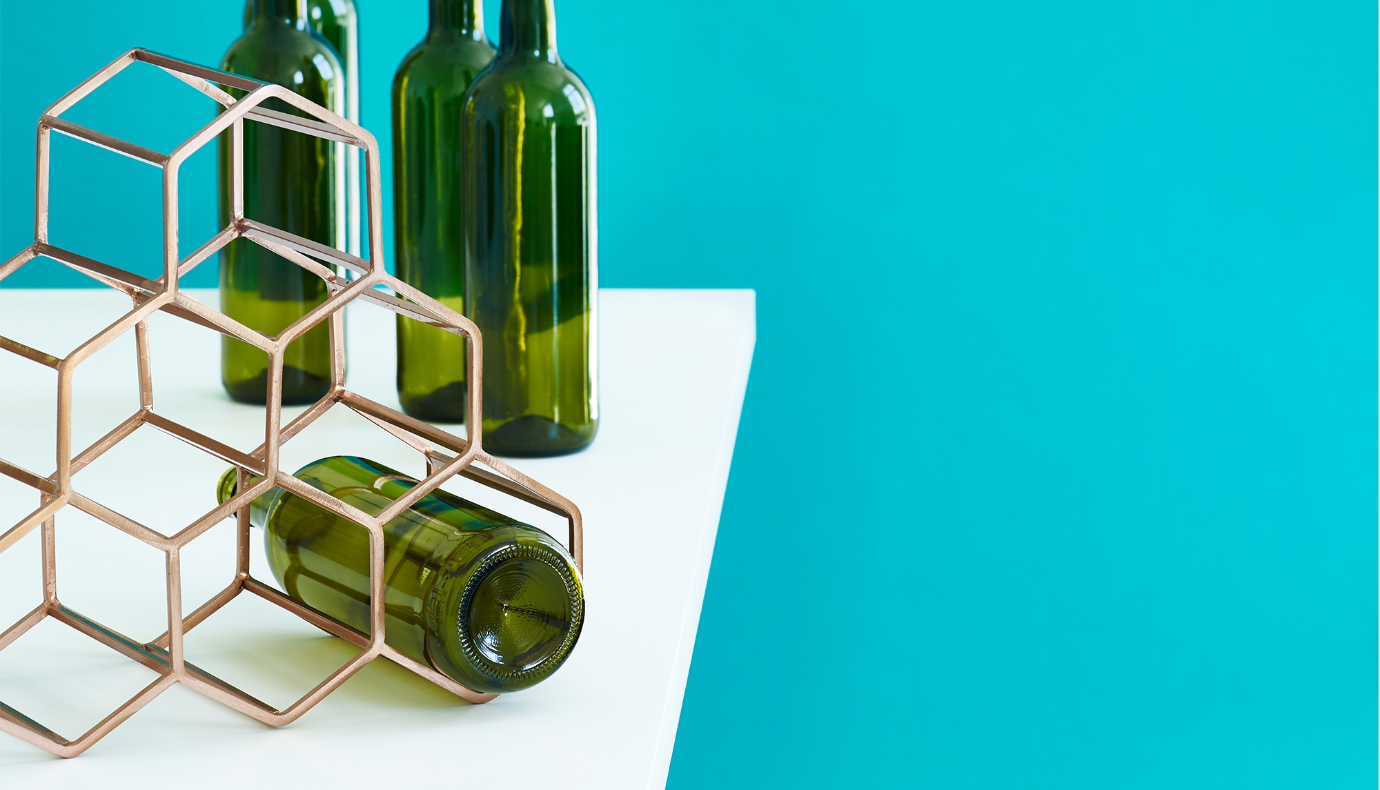 Copper Hexagon Wine Rack | Oliver Bonas