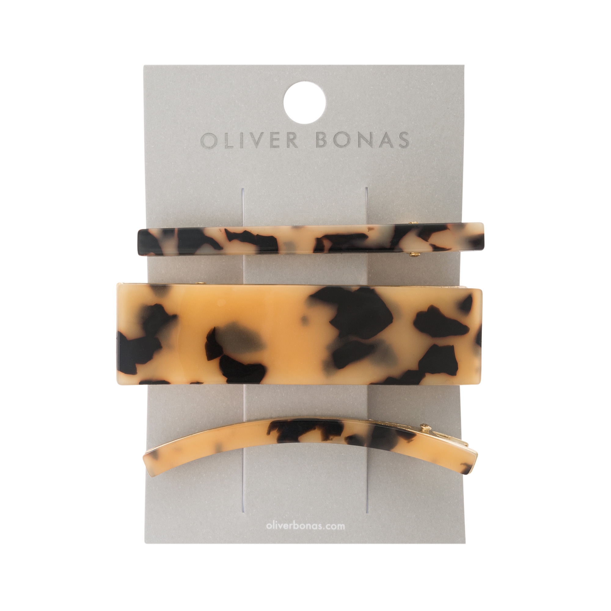 Caramel Tortoise Hair Clips Set of Three | Oliver Bonas