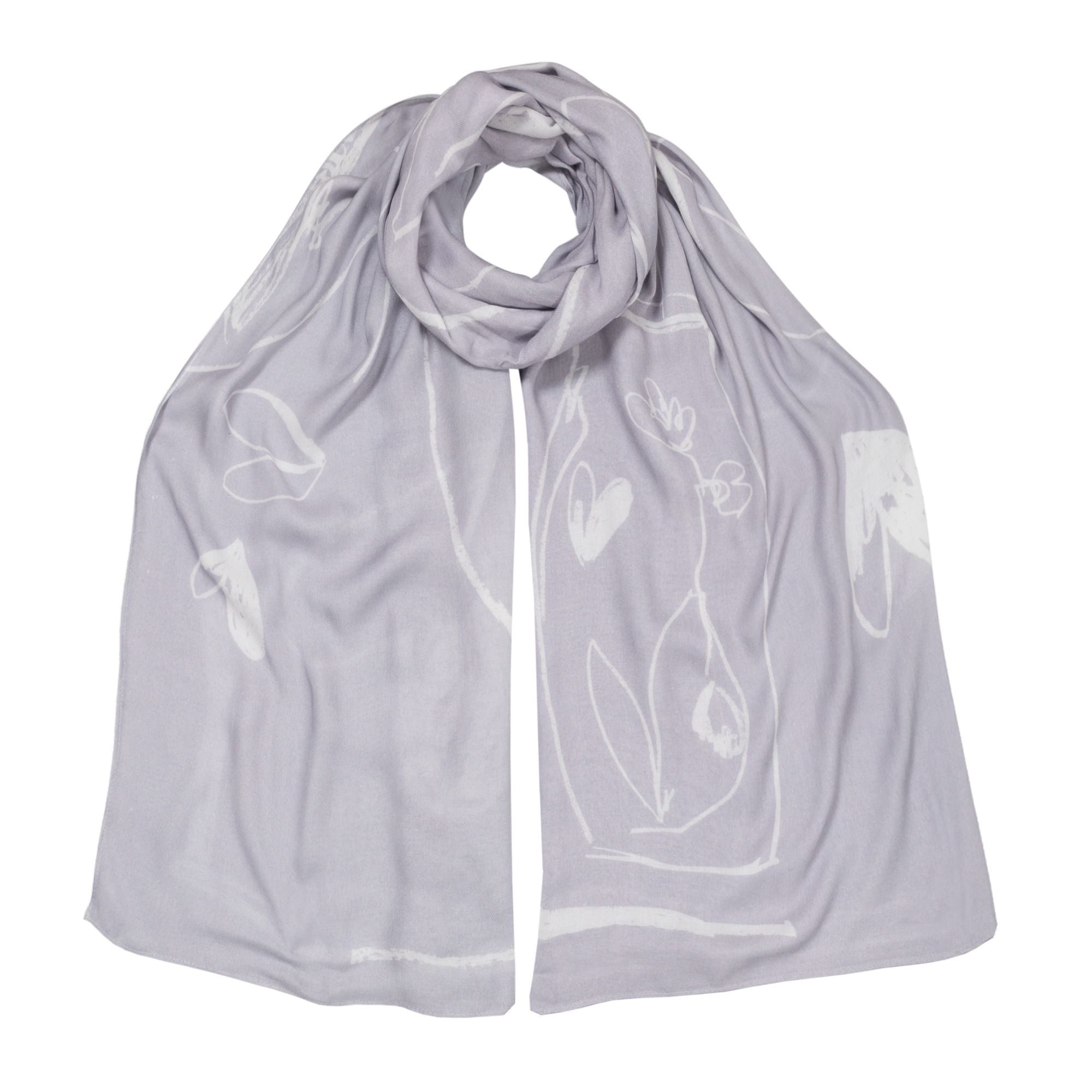 Doodle Vase Print Scarf | Oliver Bonas