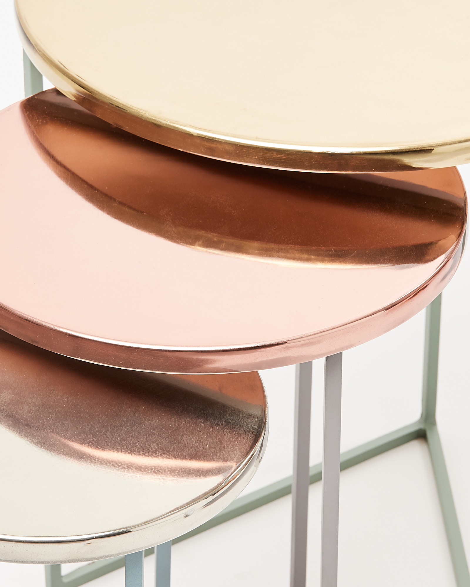 Metallic Round Nesting Tables Set of Three | Oliver Bonas