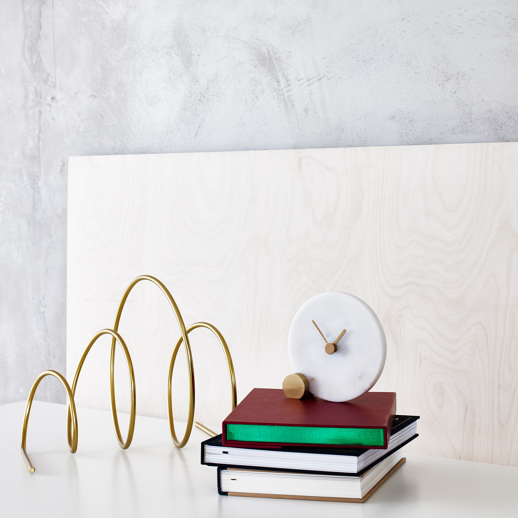 Marble & Brass Desk Clock | Oliver Bonas