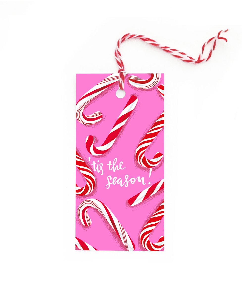 Candy Cane Gift Tags Pack of Ten | Oliver Bonas