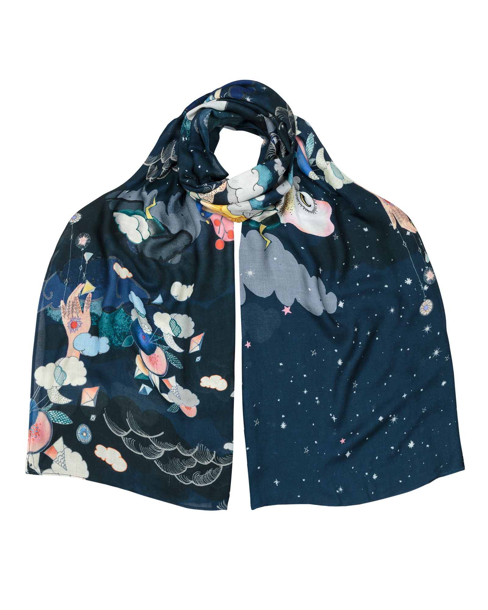 Cosmic Scene Printed Scarf | Oliver Bonas