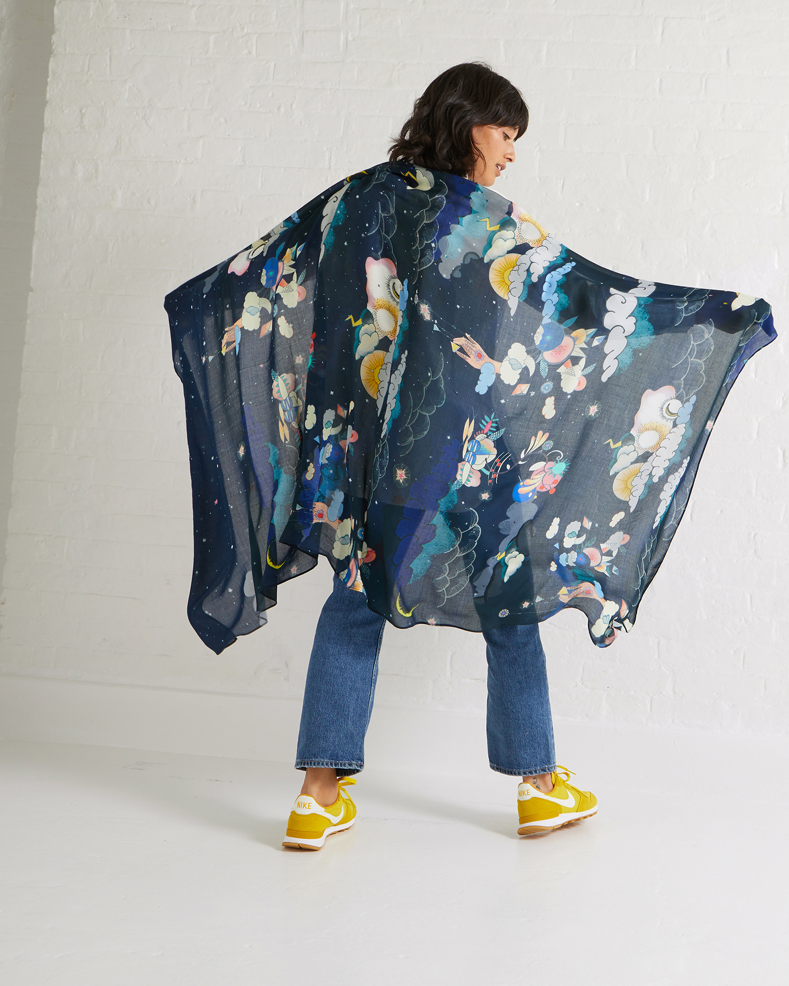 Cosmic Scene Printed Scarf | Oliver Bonas