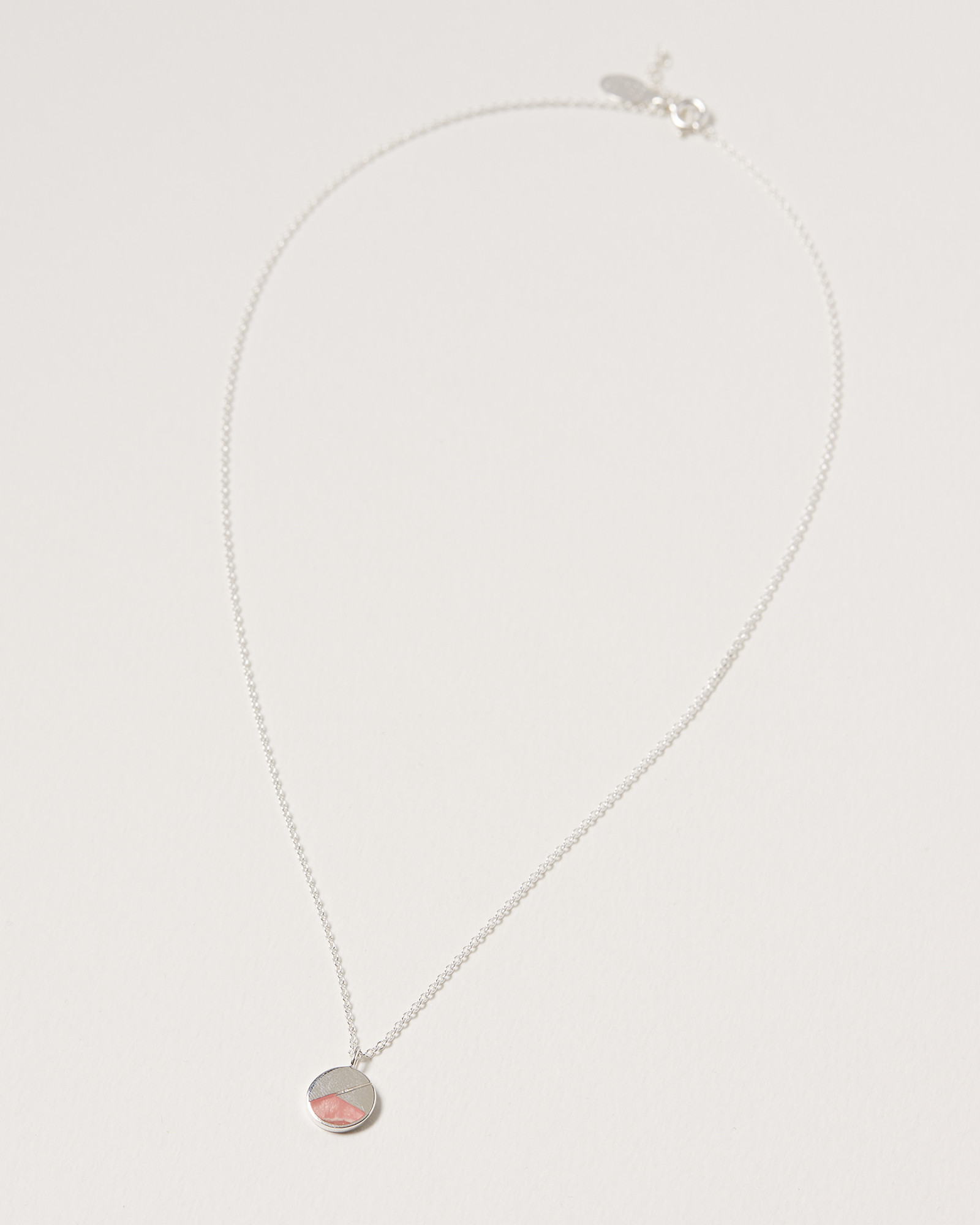 Orson Circle & Stone Segment Silver Necklace | Oliver Bonas