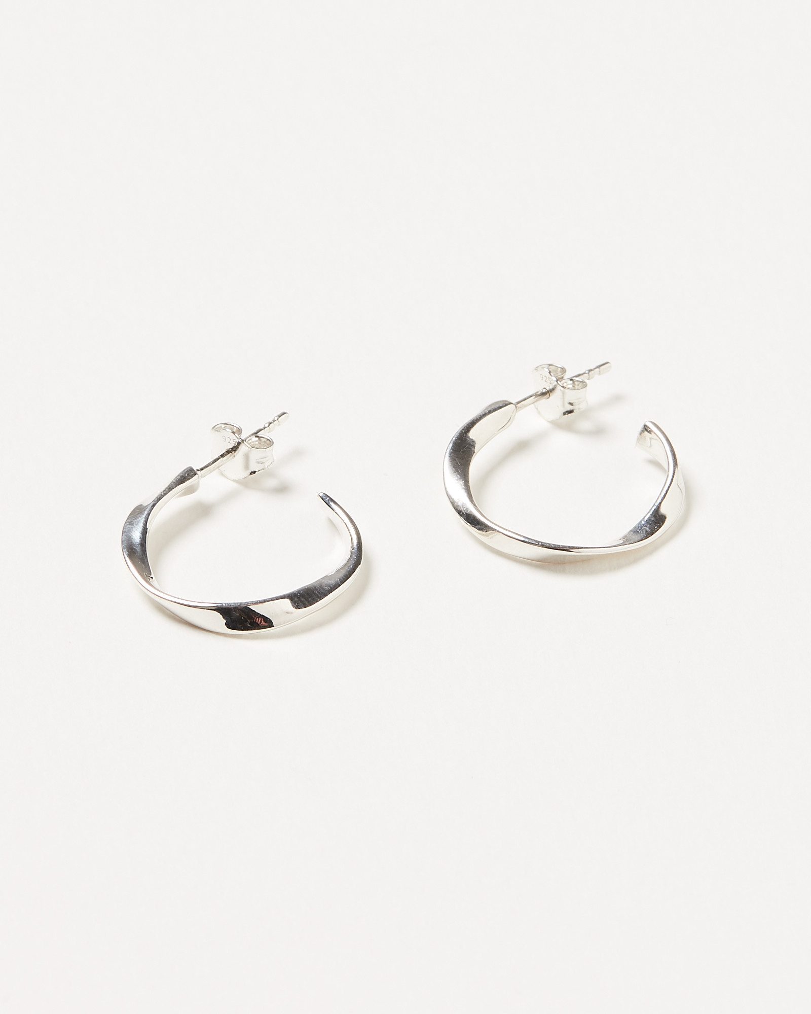 Spiral Twisted Silver Hoop Earrings | Oliver Bonas