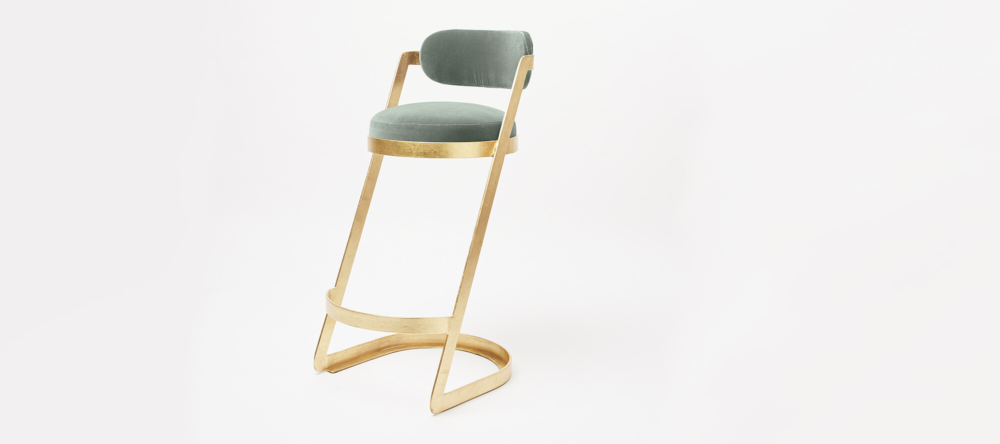 Luxe Duck Egg Blue Velvet Bar Stool | Oliver Bonas