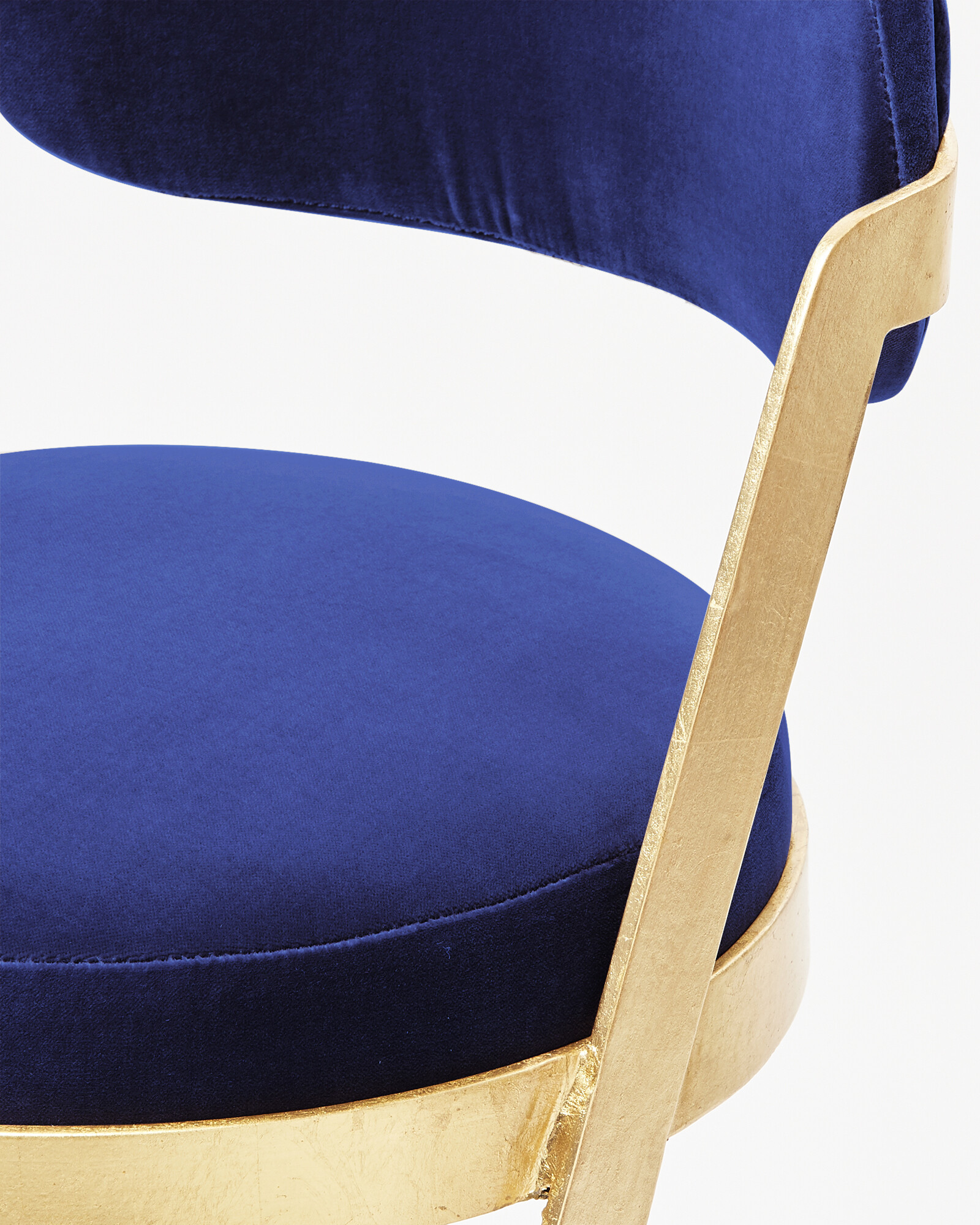 Luxe Indigo Blue Velvet Bar Stool | Oliver Bonas
