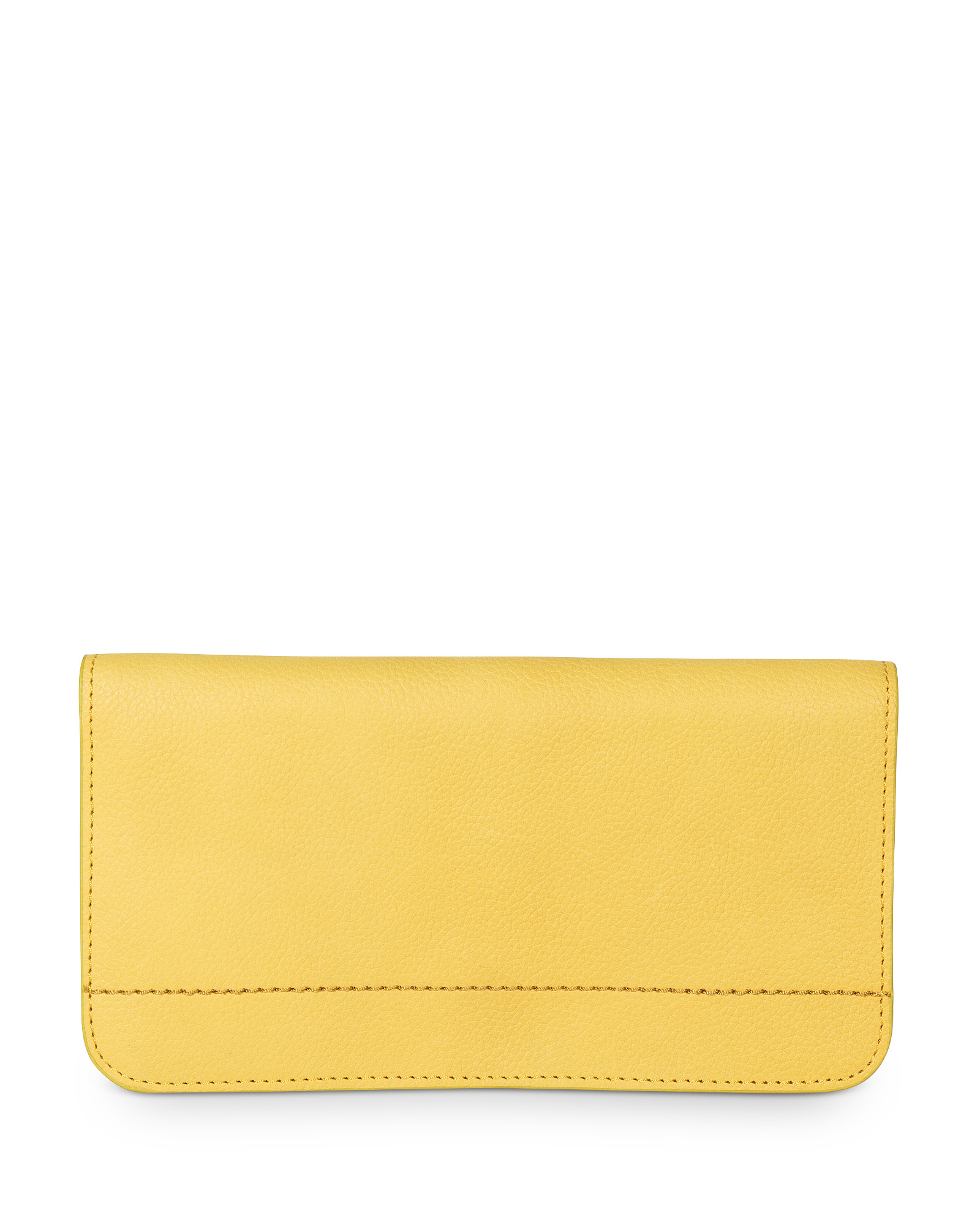 Rhea Yellow Leather Fold Over Purse | Oliver Bonas