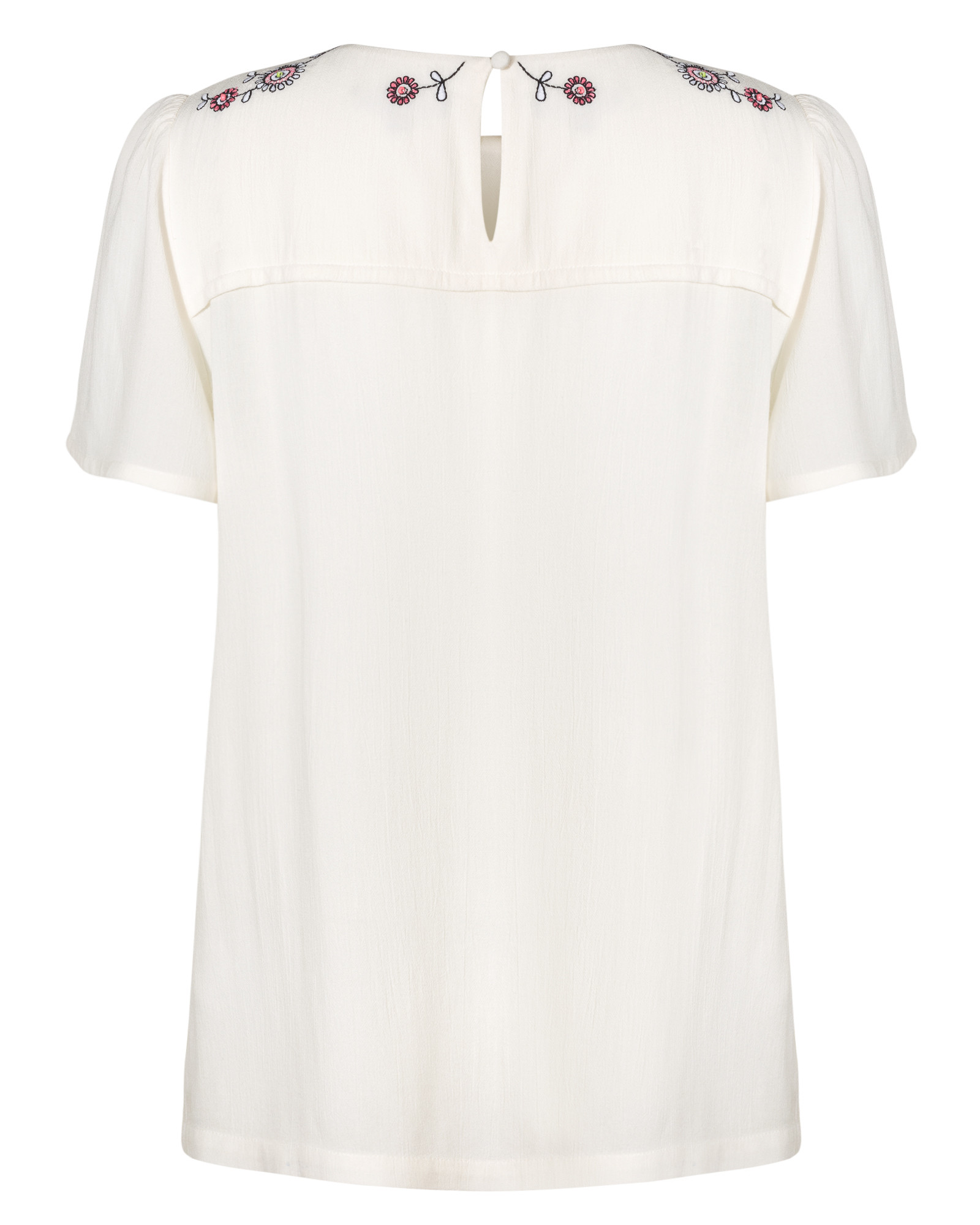 Western White Embroidered Yoke Top | Oliver Bonas
