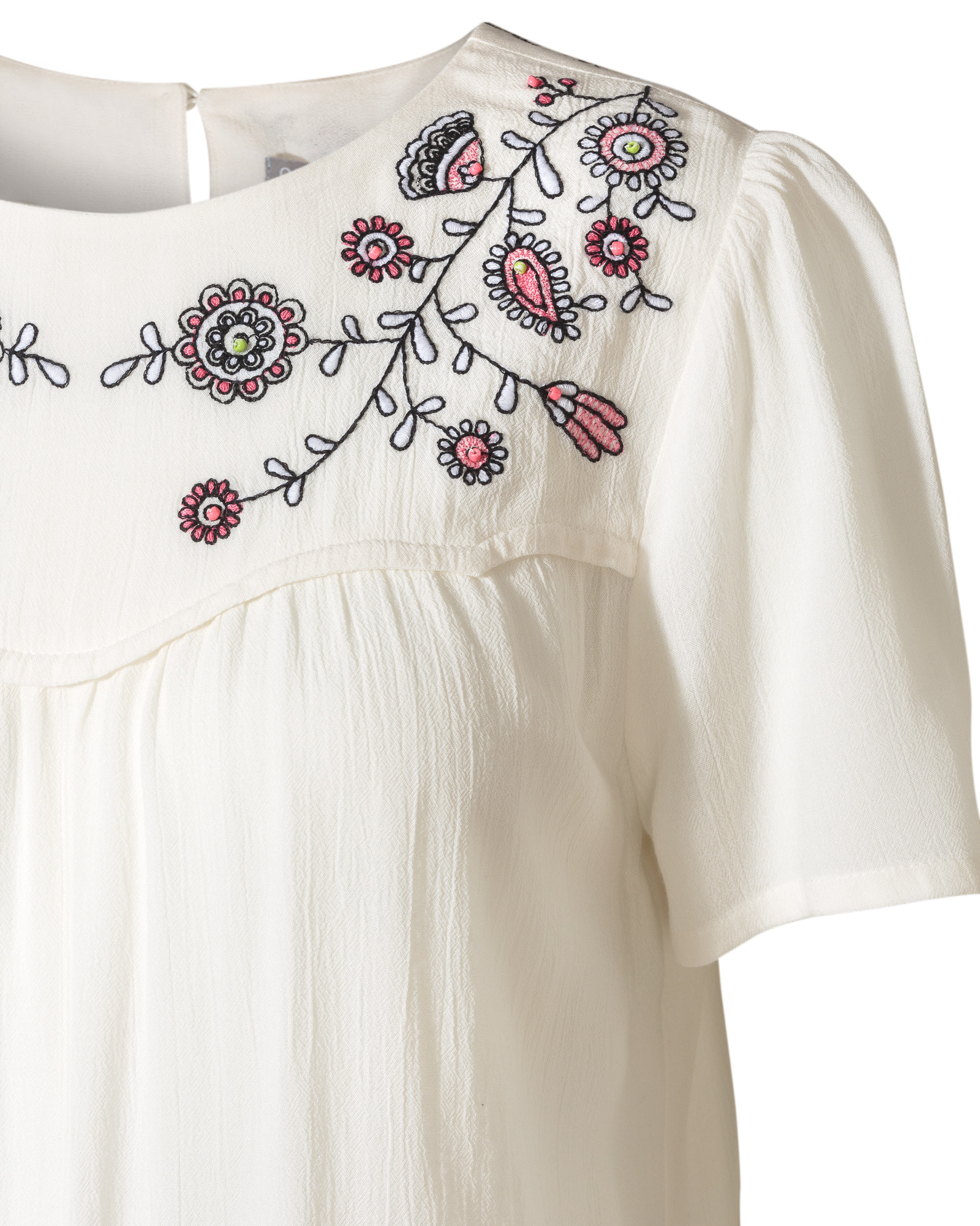 Western White Embroidered Yoke Top | Oliver Bonas