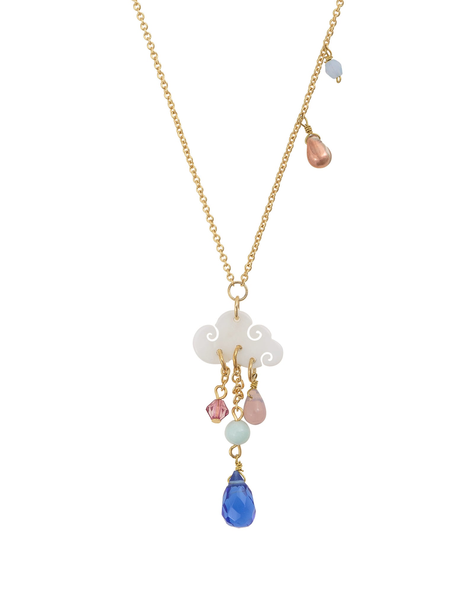 Cloud & Raindrop Charm Pendant Necklace | Oliver Bonas