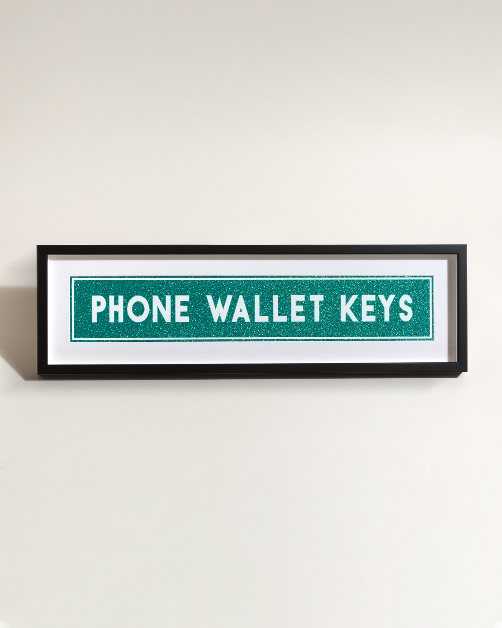 Phone Wallet Keys Glitter Wall Art | Oliver Bonas