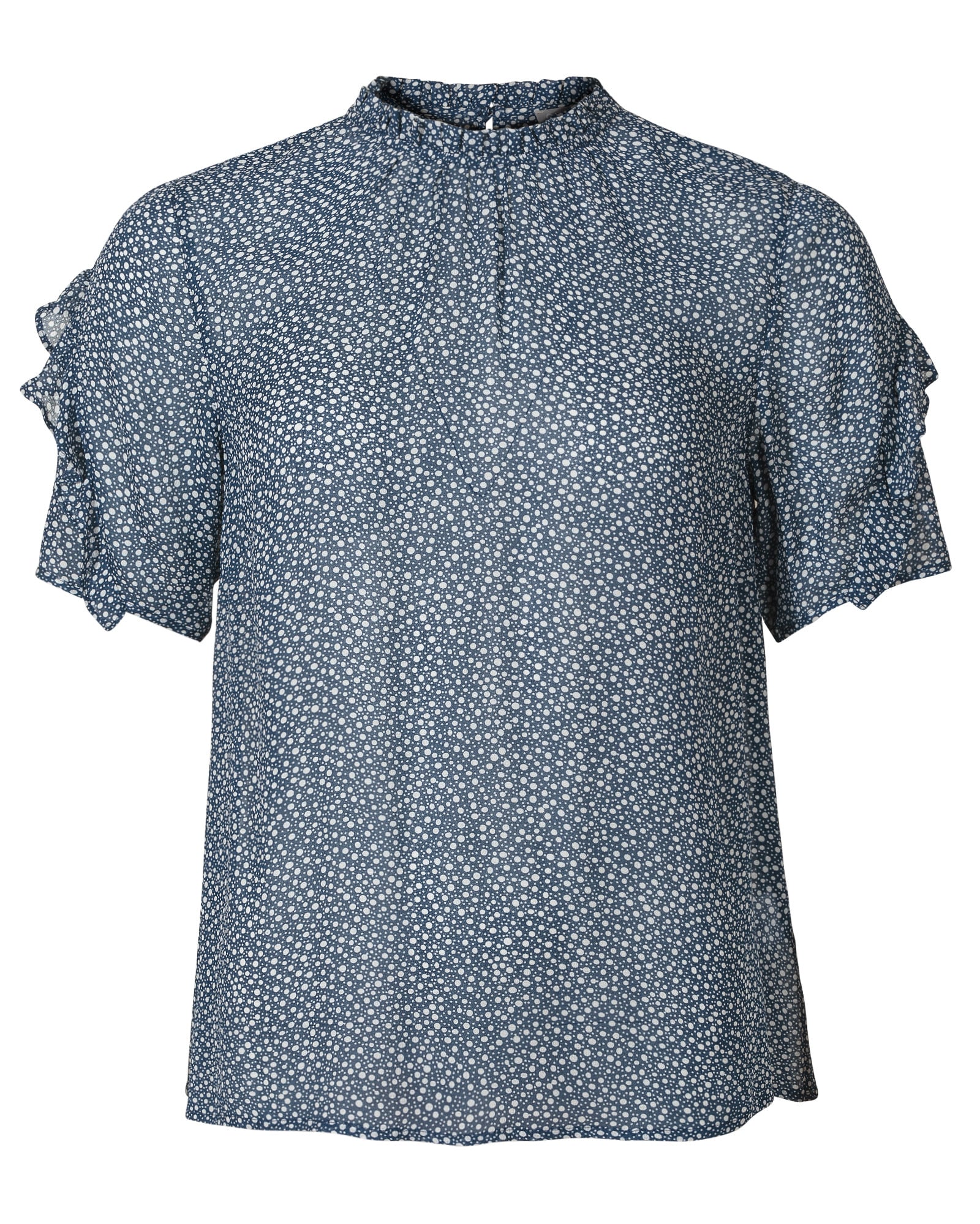 Spot Print Blue High Neck Top | Oliver Bonas