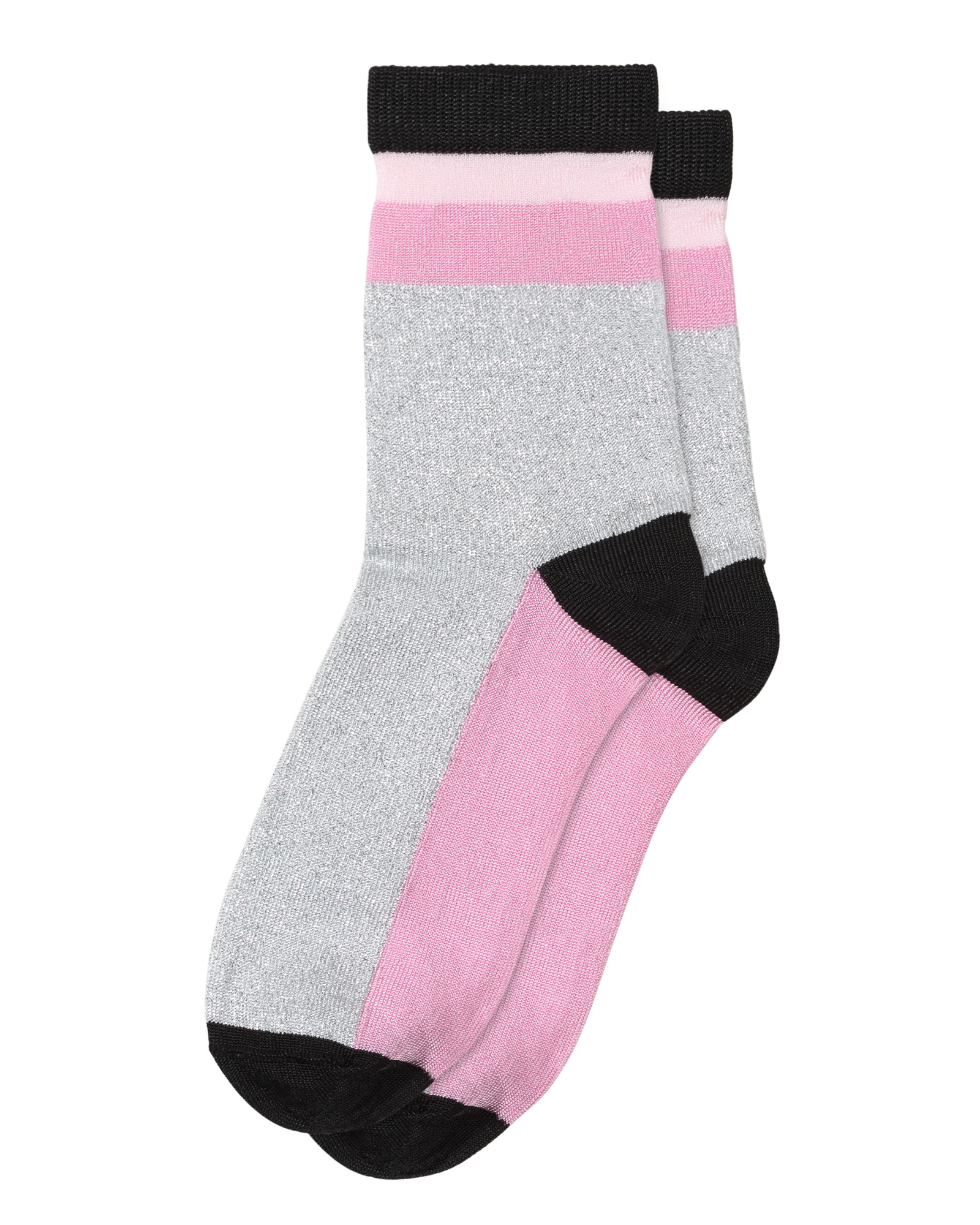Colourblock Lilac & Silver Ankle Socks | Oliver Bonas
