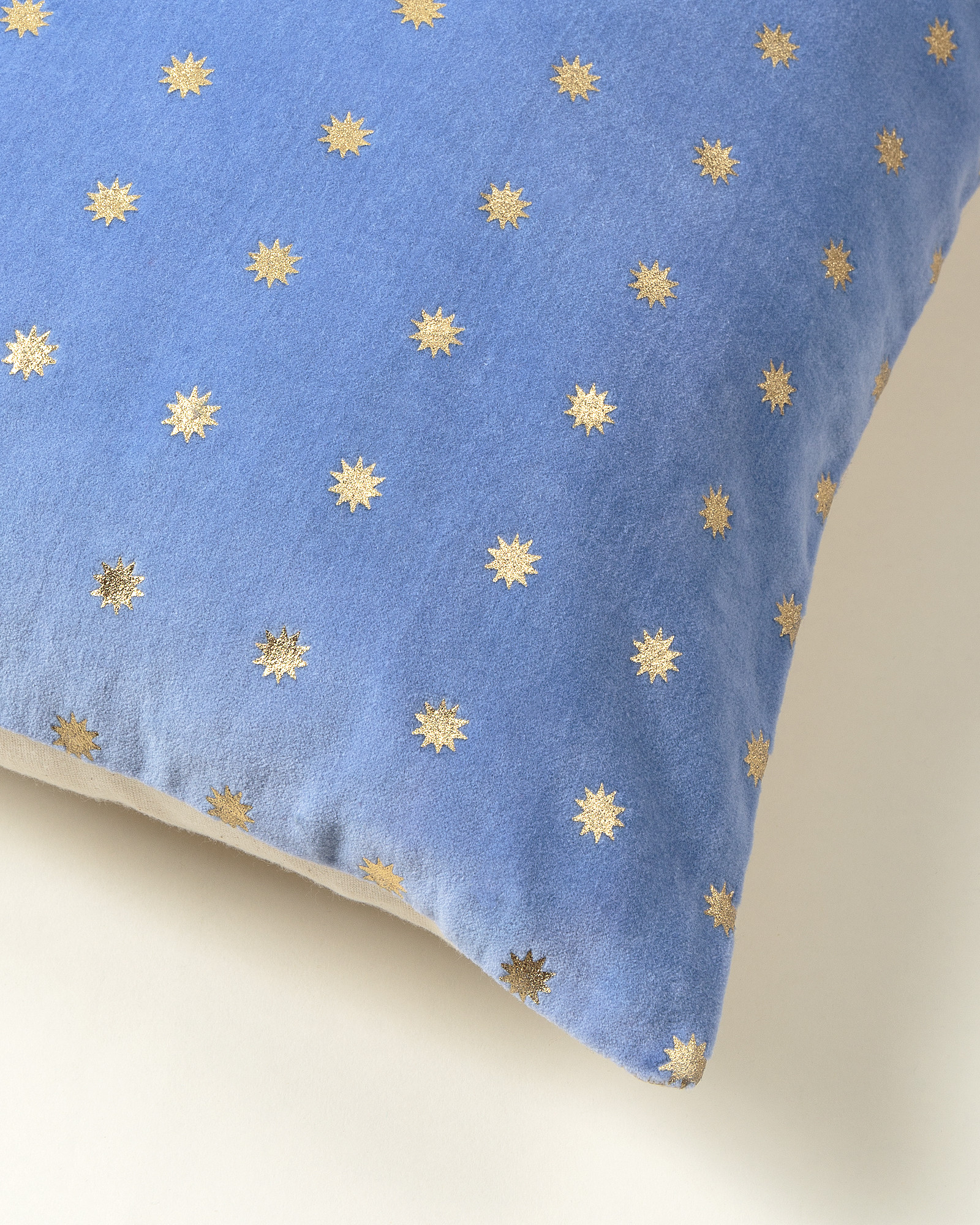 Foiled Mini Star Blue Cushion | Oliver Bonas