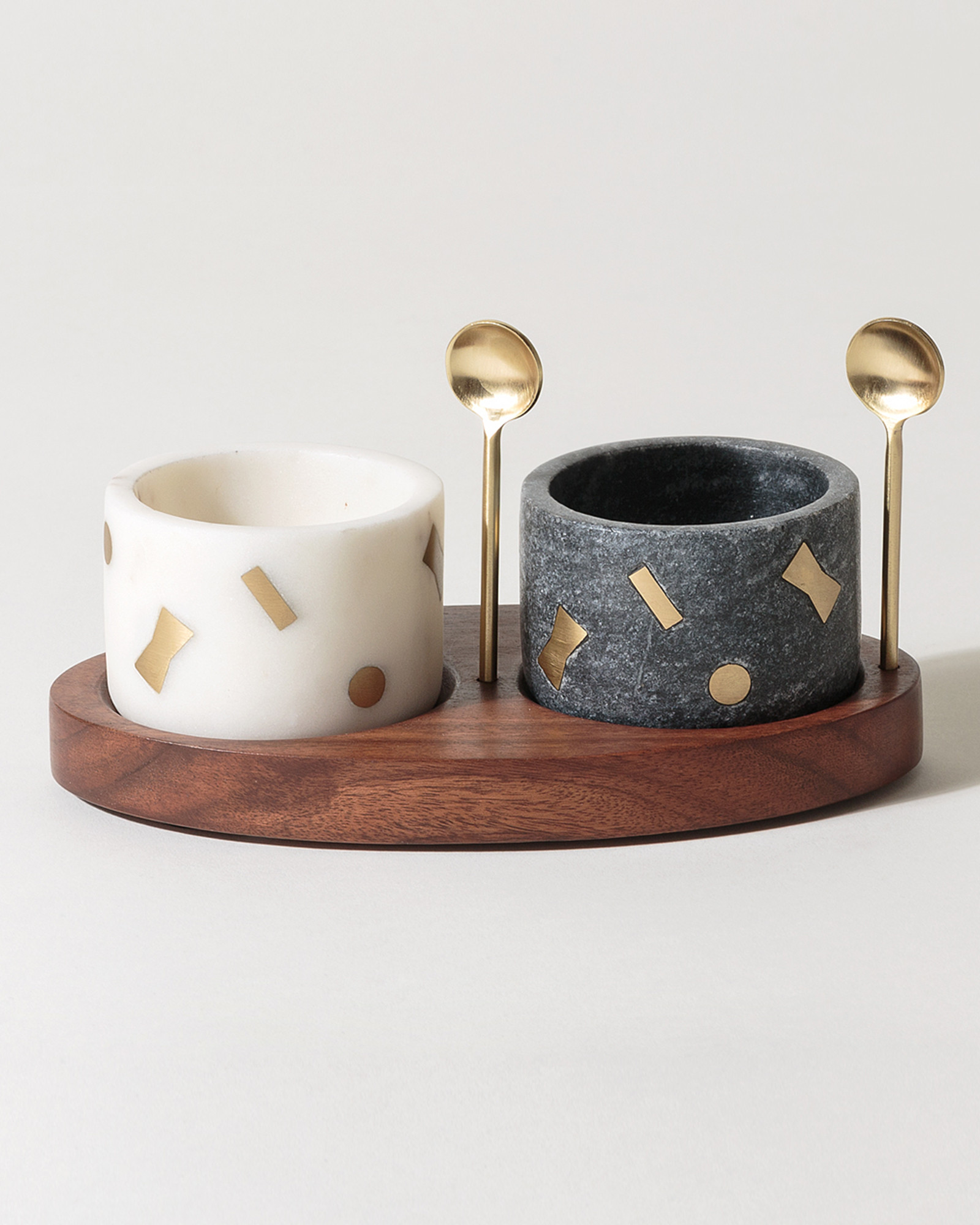 Marble & Wood Condiment Set | Oliver Bonas