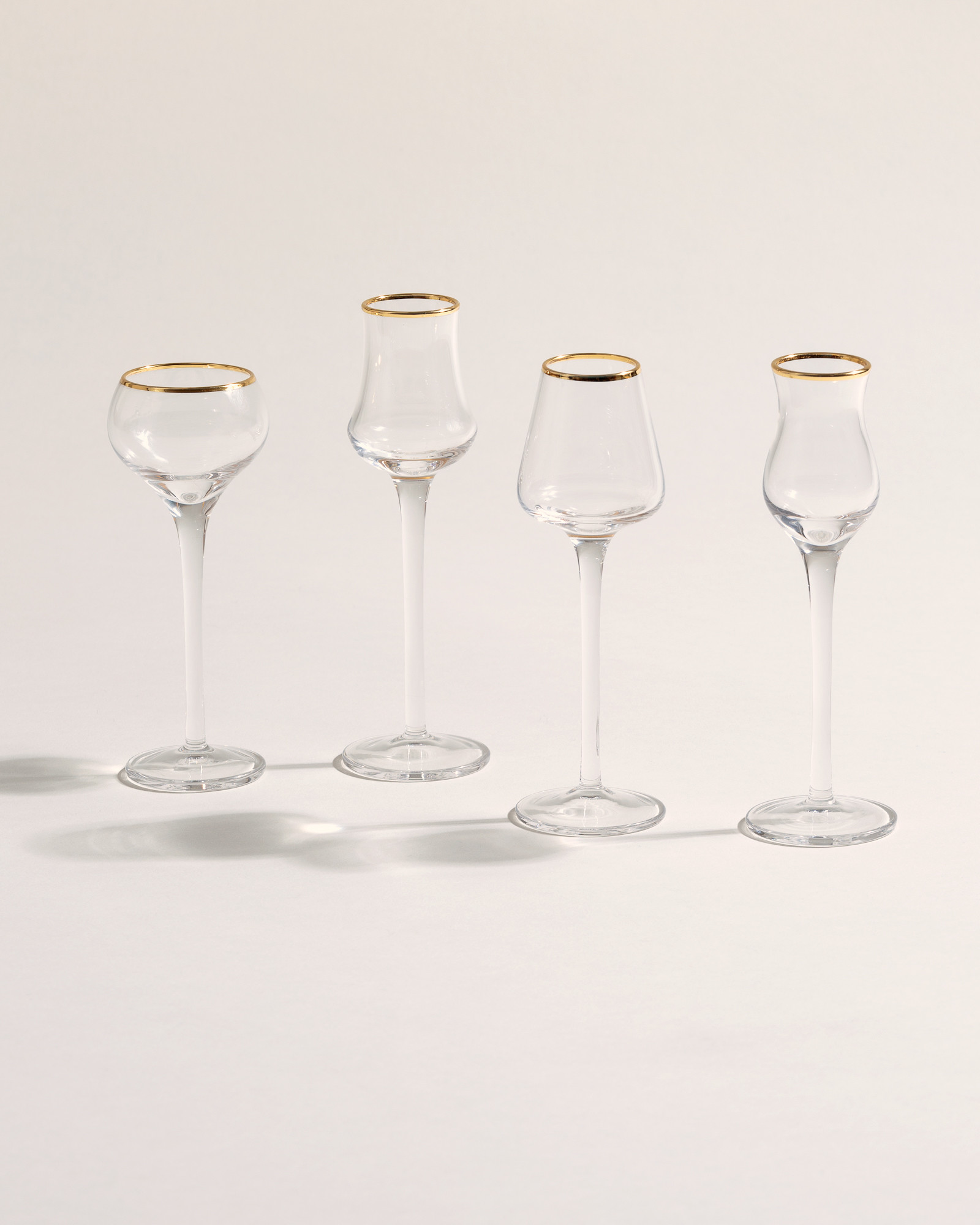 Gold Spirit Mini Glasses Set of Four | Oliver Bonas