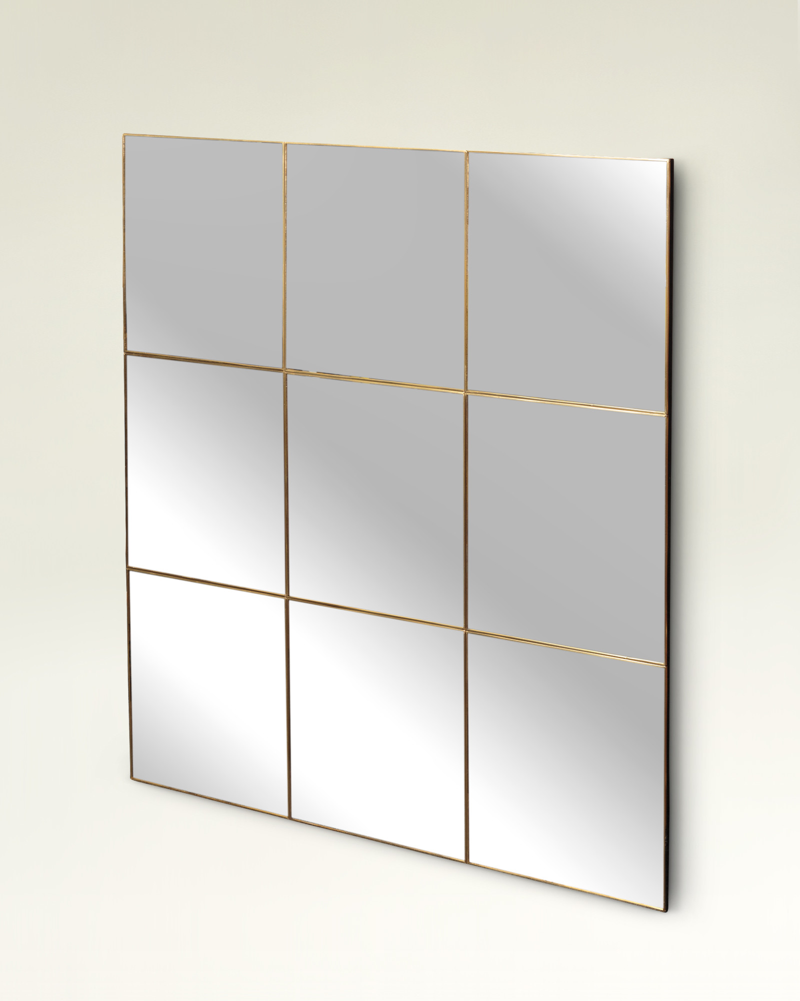 Square Gold Window Pane Mirror Large | Oliver Bonas