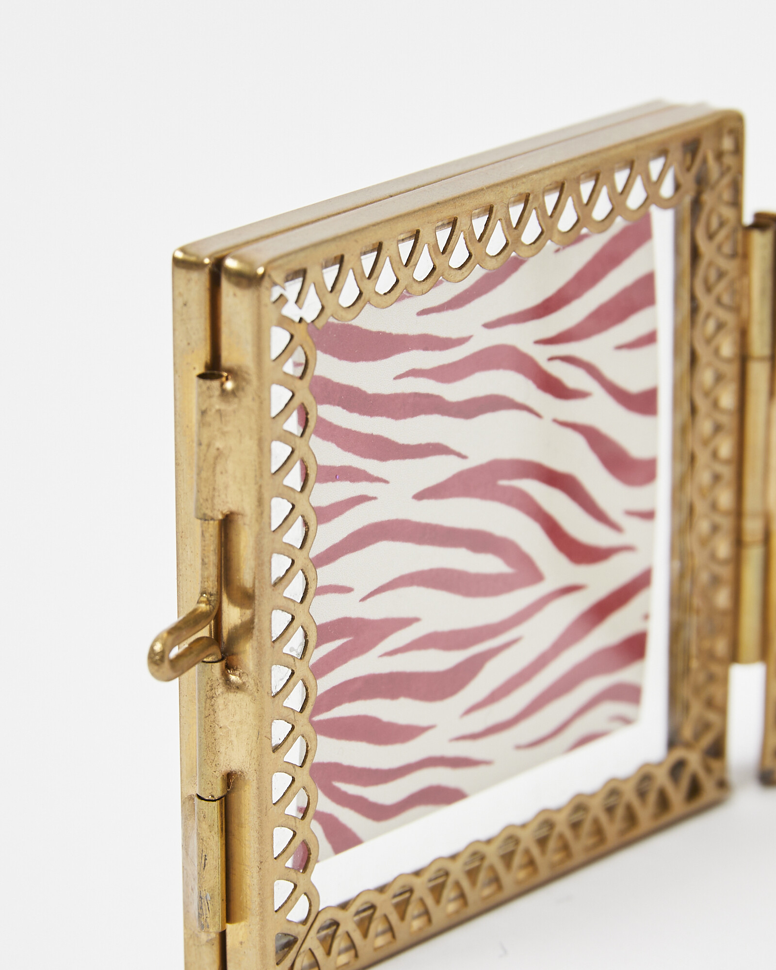 Lace Edge Gold Mini Double Photo Frame 2x2" | Oliver Bonas