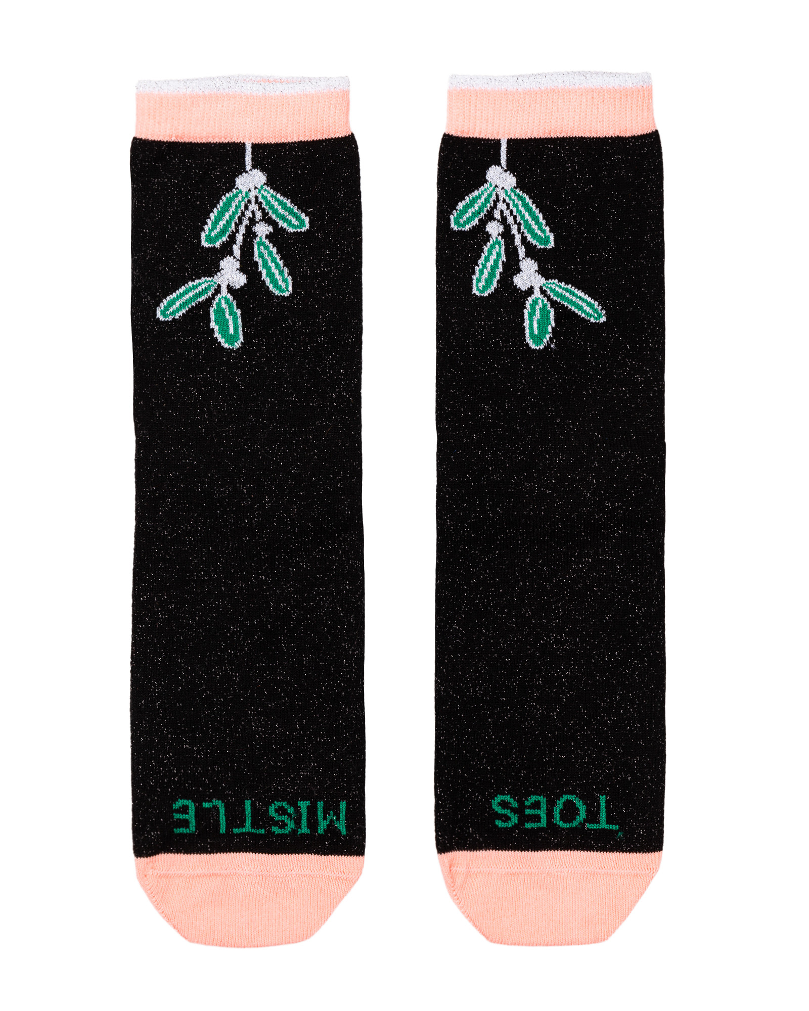 Mistle Toes Black Socks | Oliver Bonas