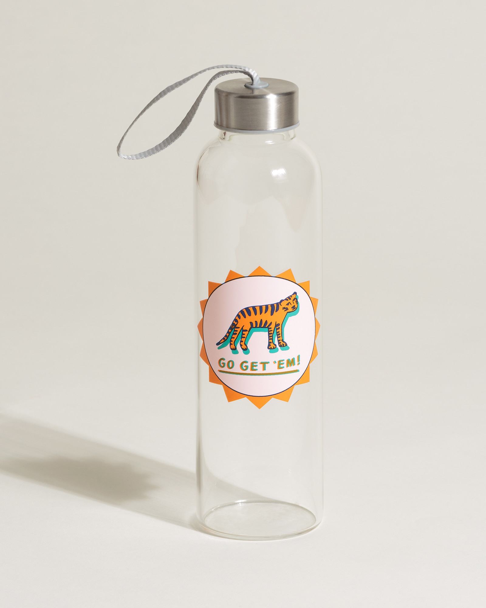 Tiger Glass Water Bottle | Oliver Bonas
