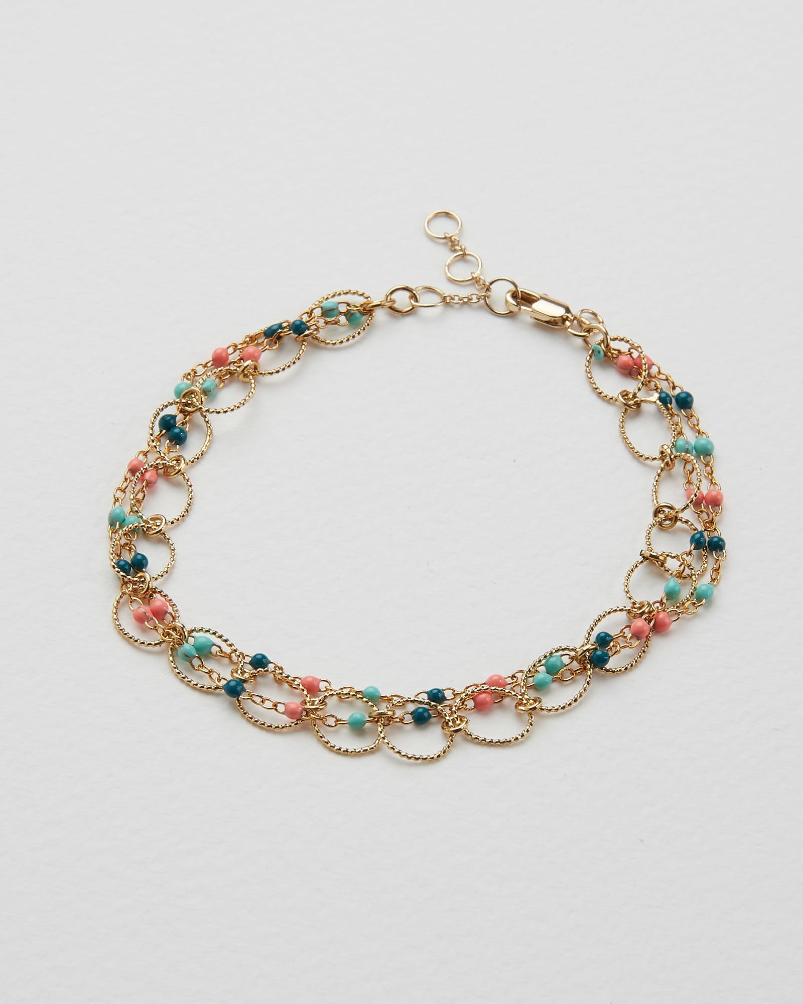 Mae Multi Row Beaded & Link Chain Bracelet | Oliver Bonas